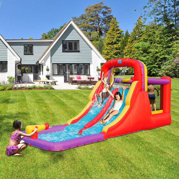 Action Air 6' x 17' Inflatable Water Slide with Air Blower | Wayfair