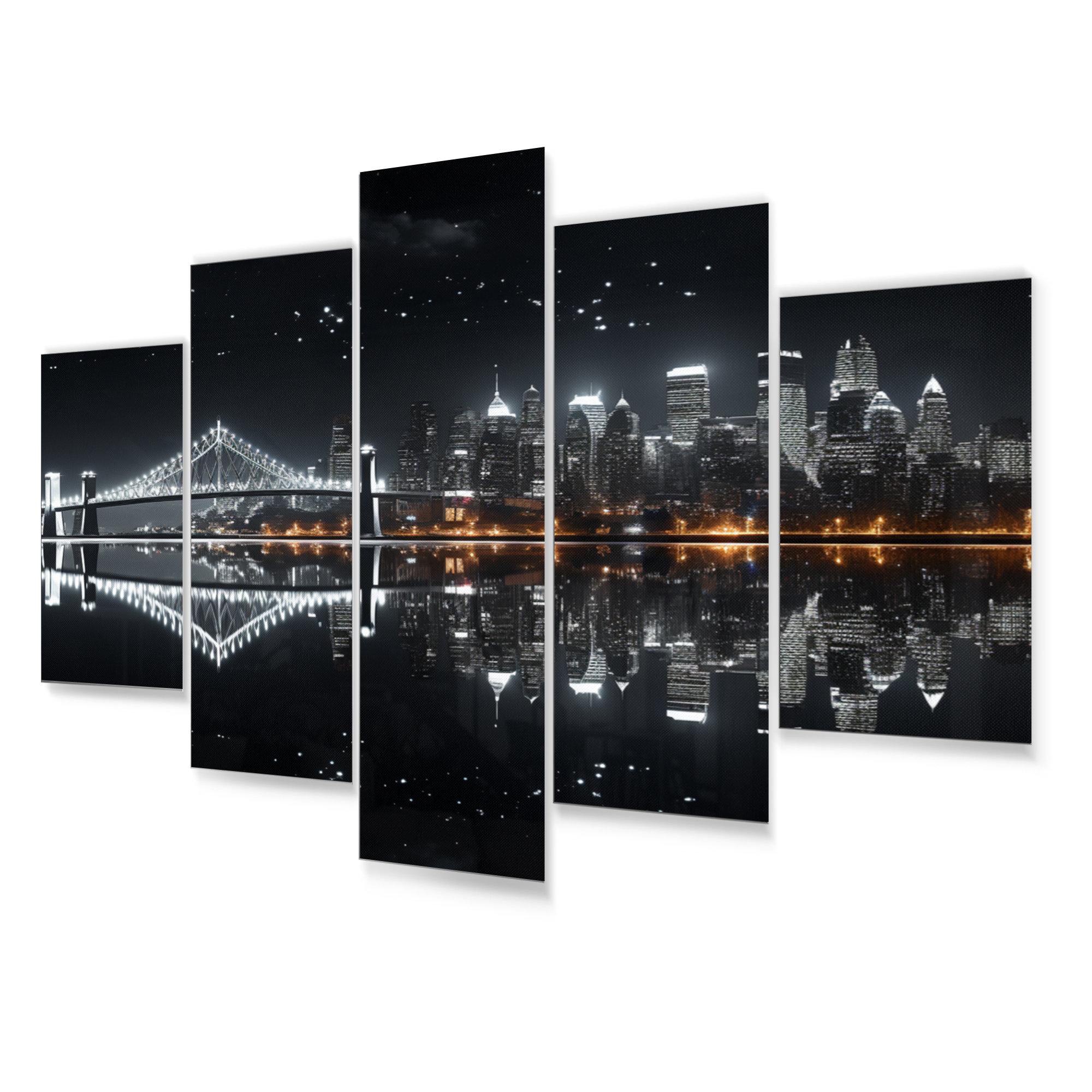 Design Art Canada City Glow - Canada Metal Wall Art Prints Set | Wayfair