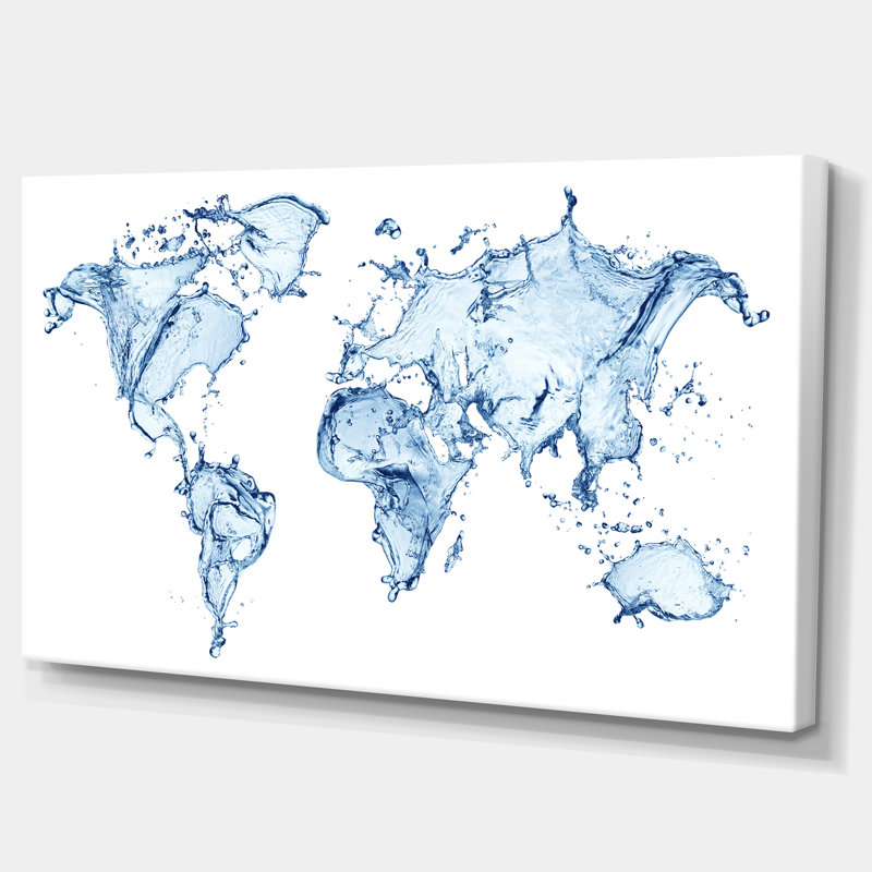 East Urban Home " World Map Water Splash " on & Reviews | Wayfair
