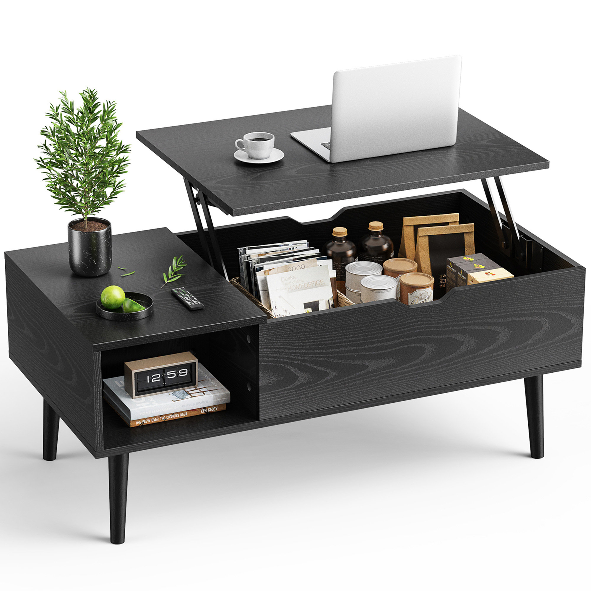 George Oliver Sweetcrispy Lift Top Coffee Storage Wood Tables With ...