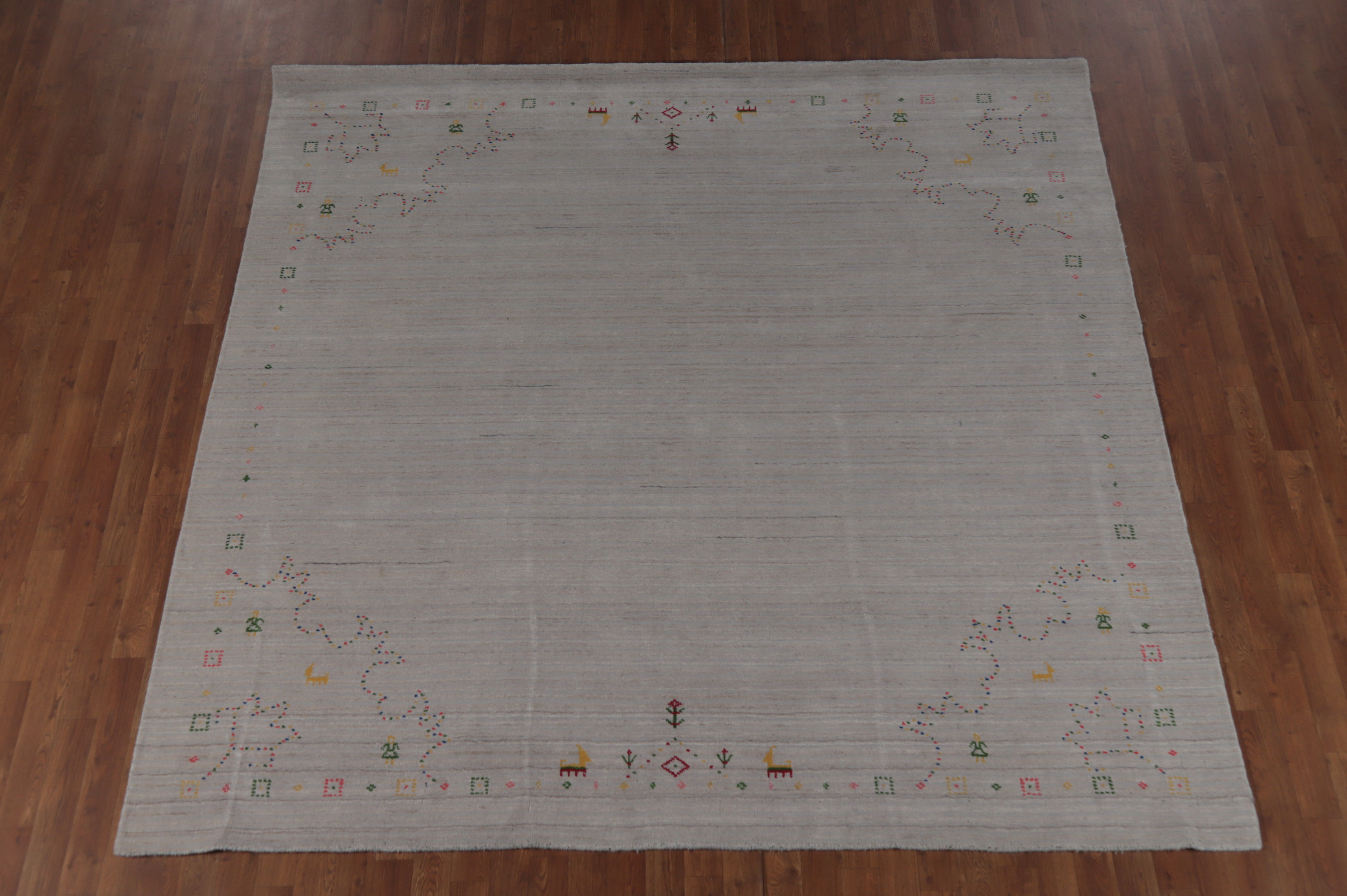 Hokku Designs Square Wool Gabbeh Indian Area Rug 8x8 | Wayfair