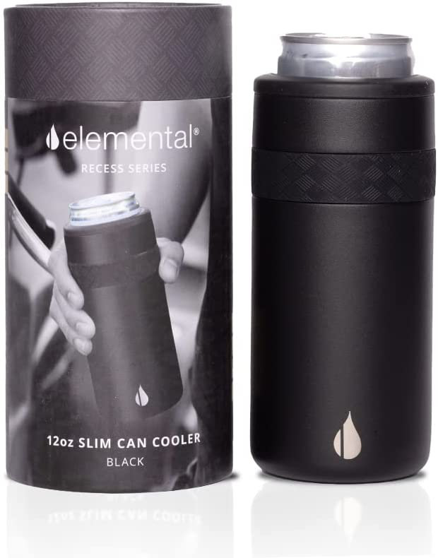 Elemental Slim Can Cooler, Triple Wall Stainless Steel Insulated ...