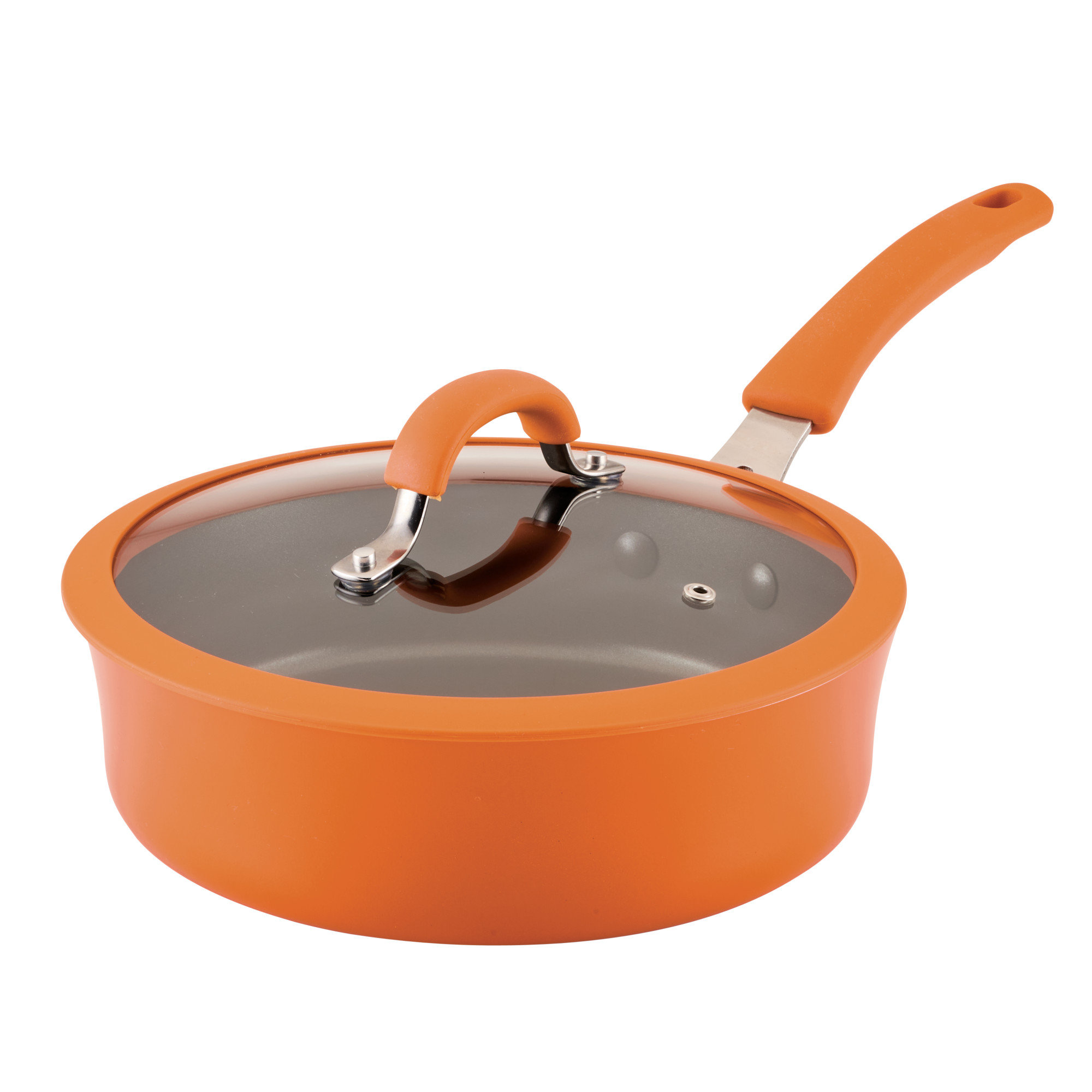 Rachael Ray Cook & Create Nonstick Saute Pan With Lid, 3 Quart, Orange ...