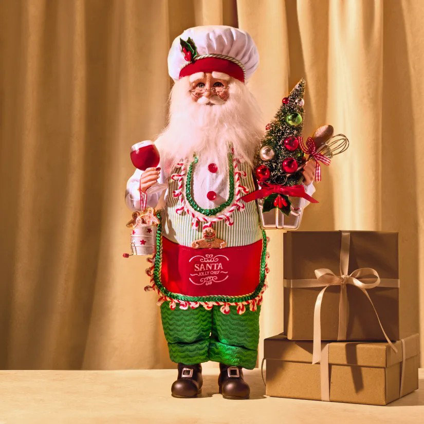 Wine Enthusiast x Karen Didion Jolly Wine Chef Santa Collectible | Wayfair