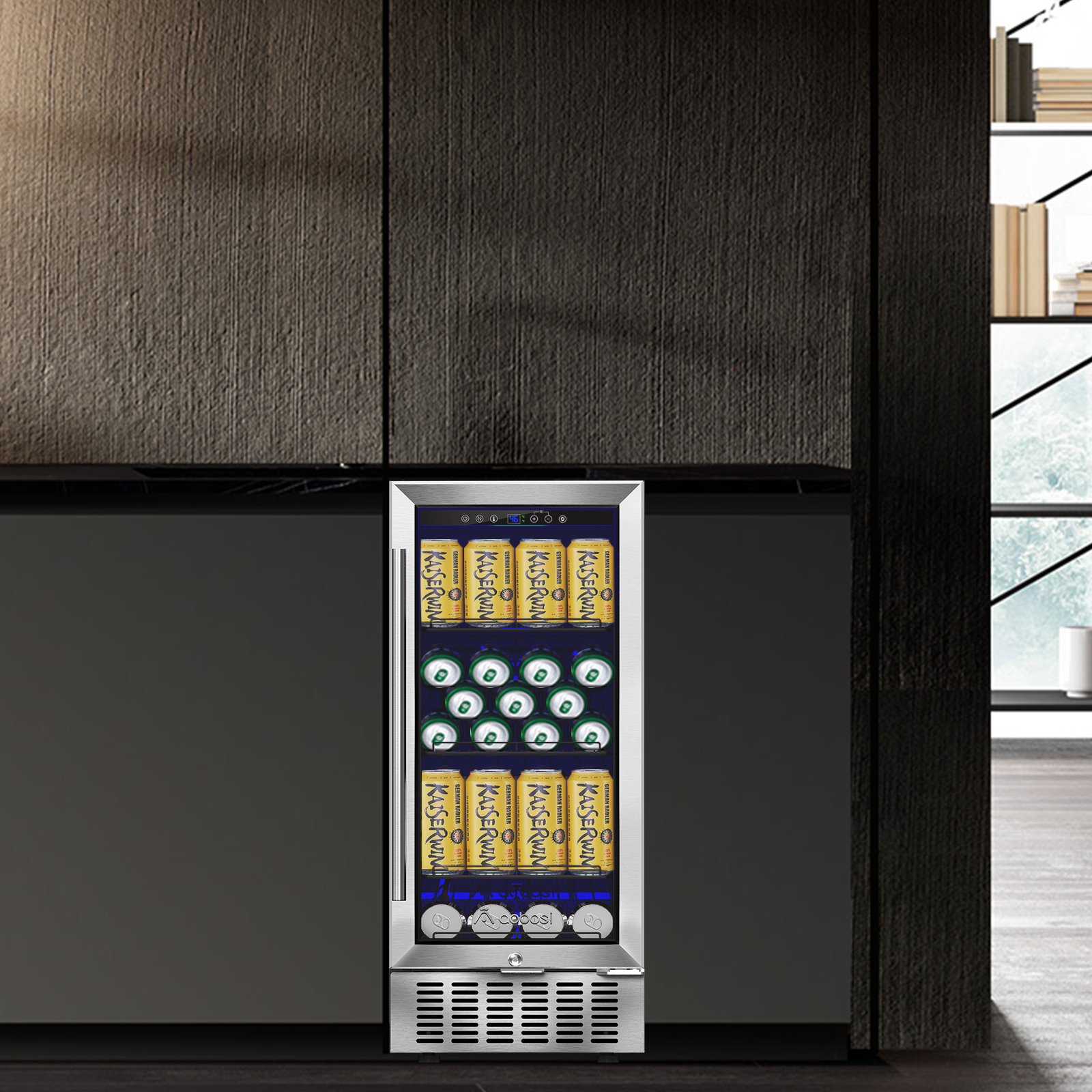 Aaobosi 15" Beverage Cooler - Versatile Freestanding Or Built-in Beverage Cabinet, Stores 100 ...