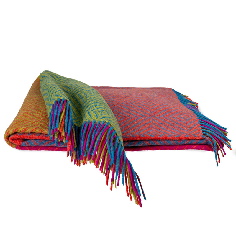 Southampton Home Merino Wool Geometric Block Throw (brilliant) | Wayfair