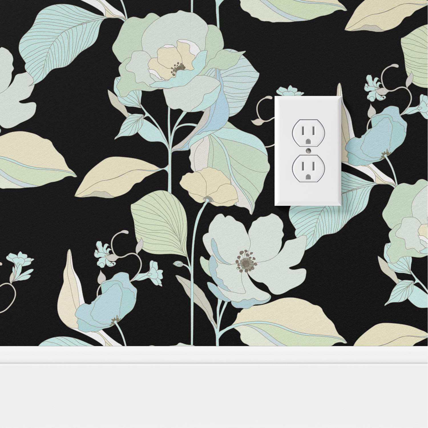 Lovely Print Co. Home Blue Poppy Peel & Stick Wallpaper | Wayfair