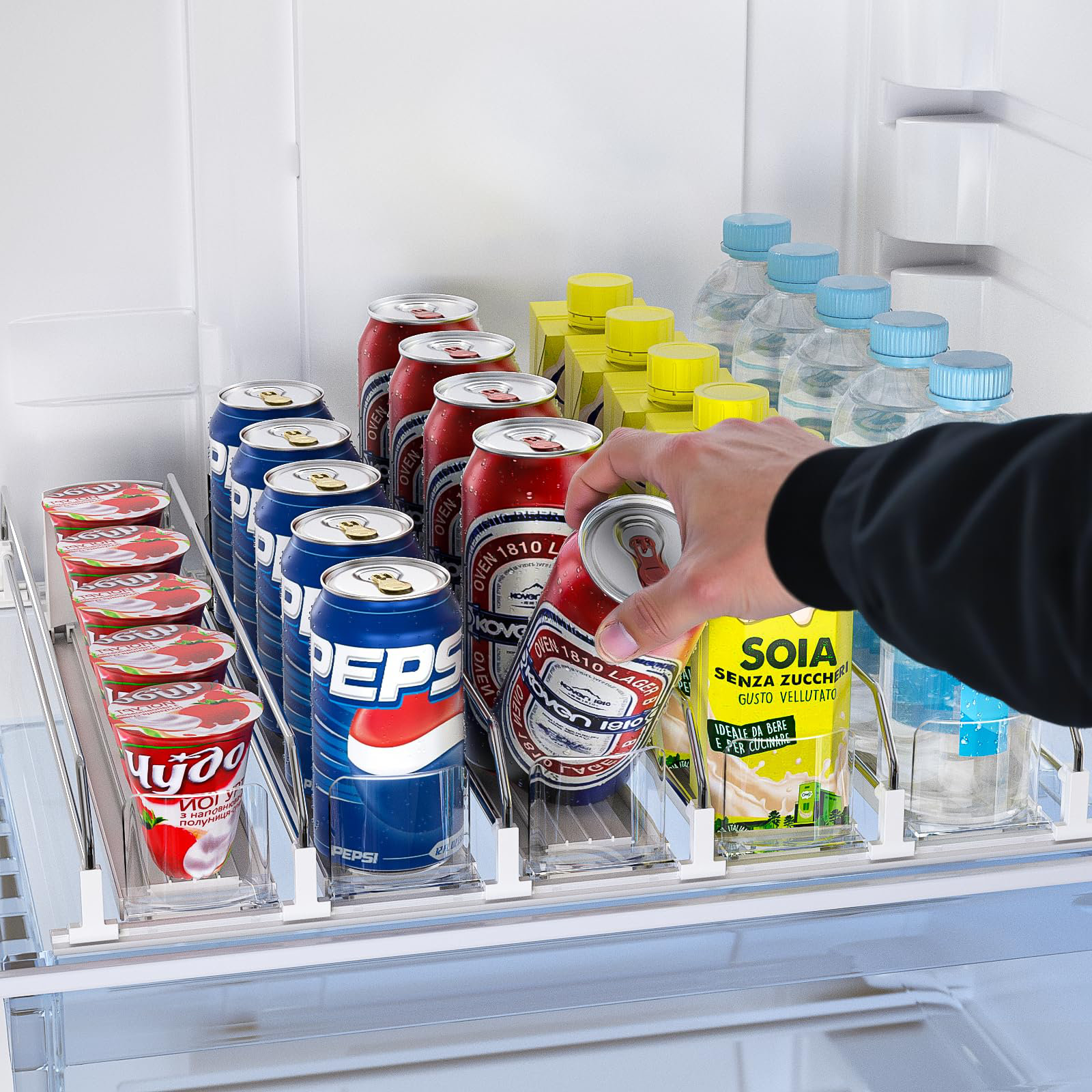 Mint Pantry® Soda Can Dispenser For Refrigerator,Self-Pushing Drink ...