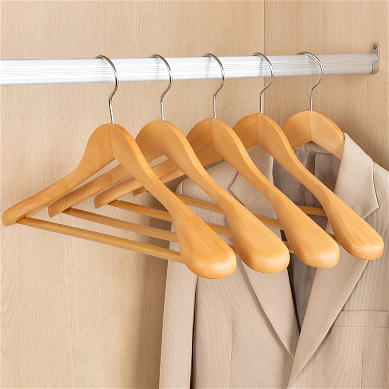 Rebrilliant Premium Solid Wood Wide-Shoulder Hanger | Wayfair