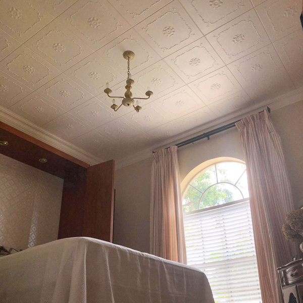 A La Maison Ceilings Bourbon Street 1.6 ft. x 1.6 ft. Polystyrene Glue ...