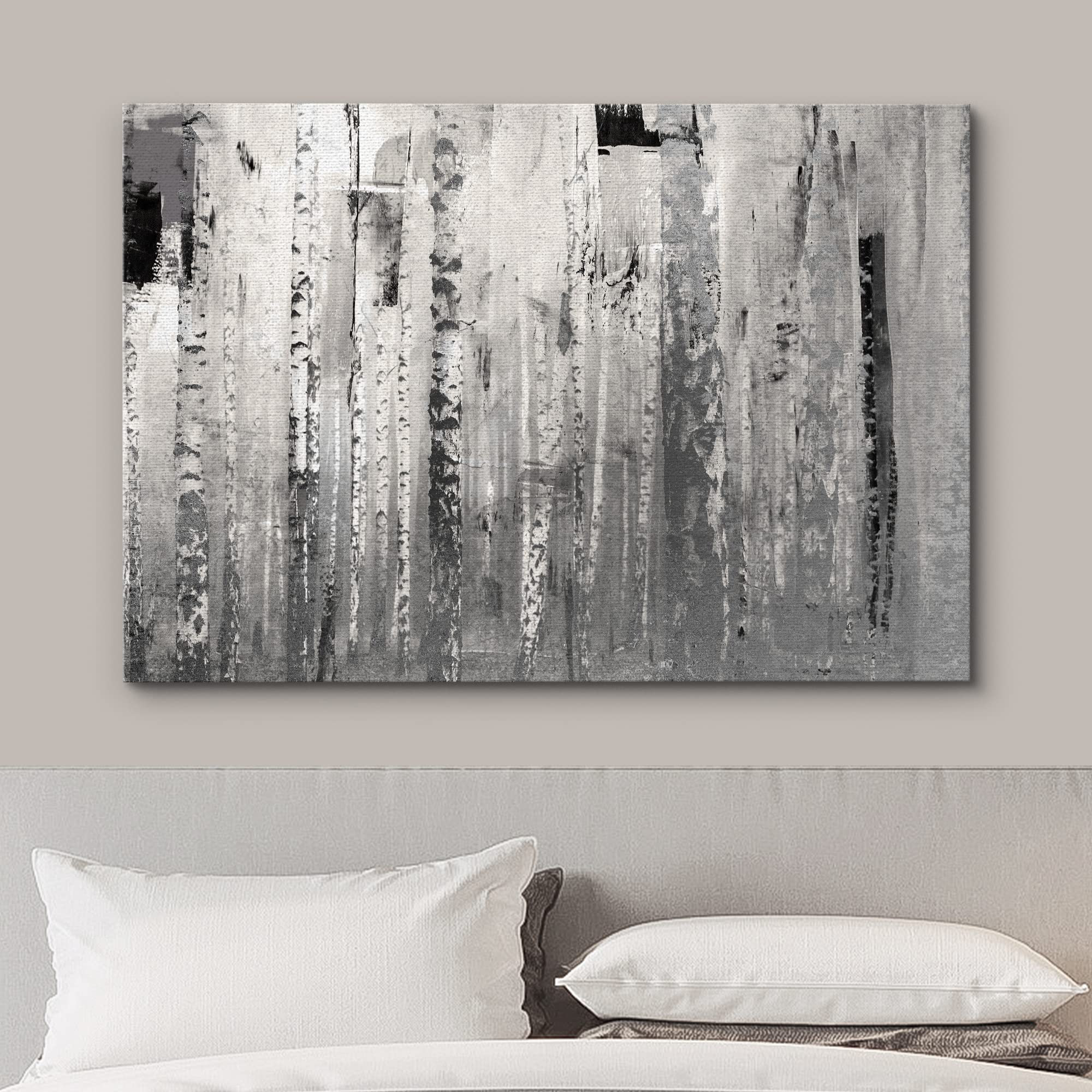 IDEA4WALL Aspen Birch Grunge Style Gray Birch Tree Forest Nature ...