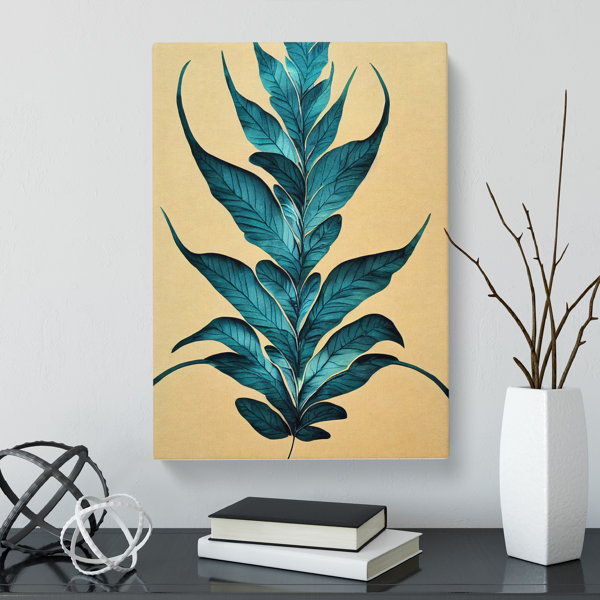 Bay Isle Home Bonito Fern Leaf Scroll - Wrapped Canvas Art Prints ...