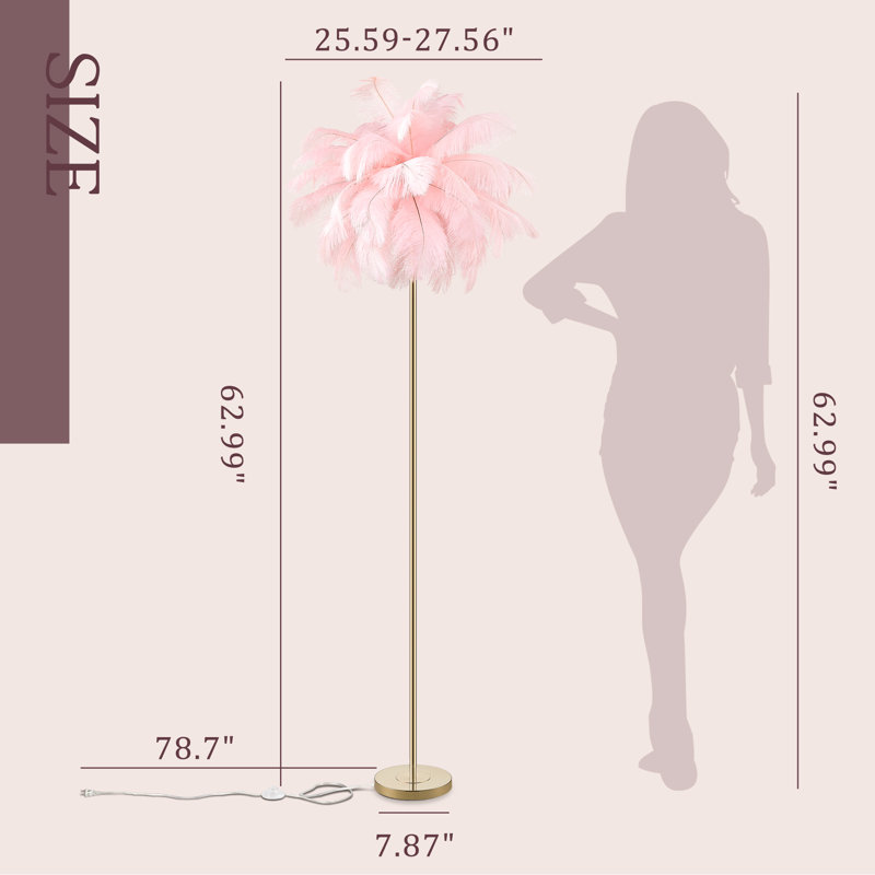 Willa Arlo Interiors Lismore 63'' Brass LED Novelty Floor Lamp with ...