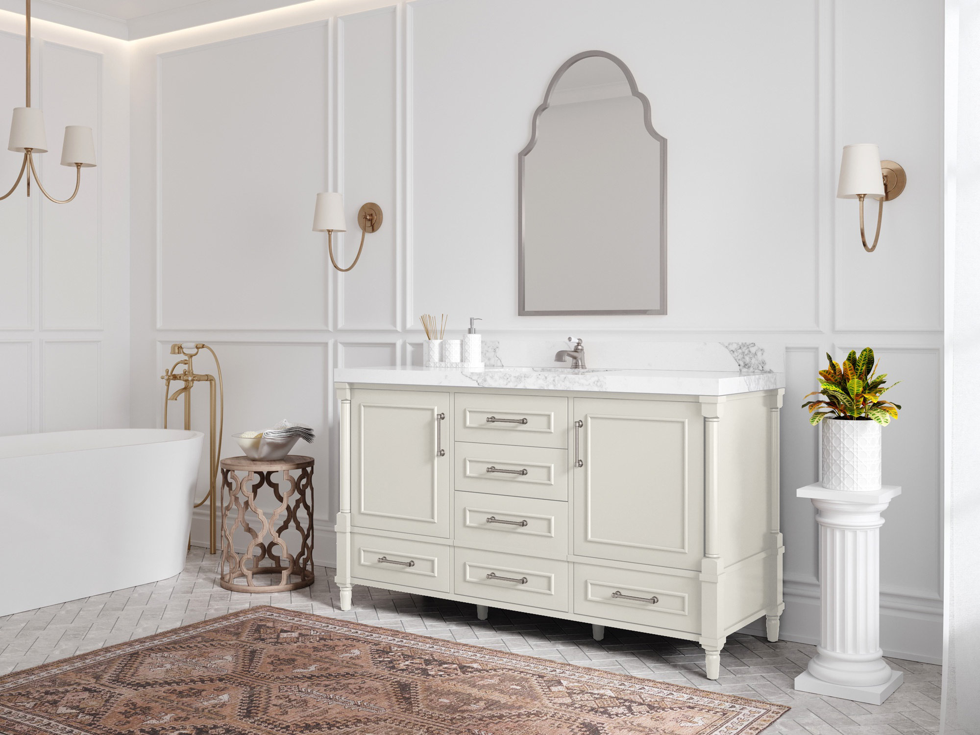 Willow Collections Aberdeen 60 In. W X 22 In. D Single Sink Bathroom ...