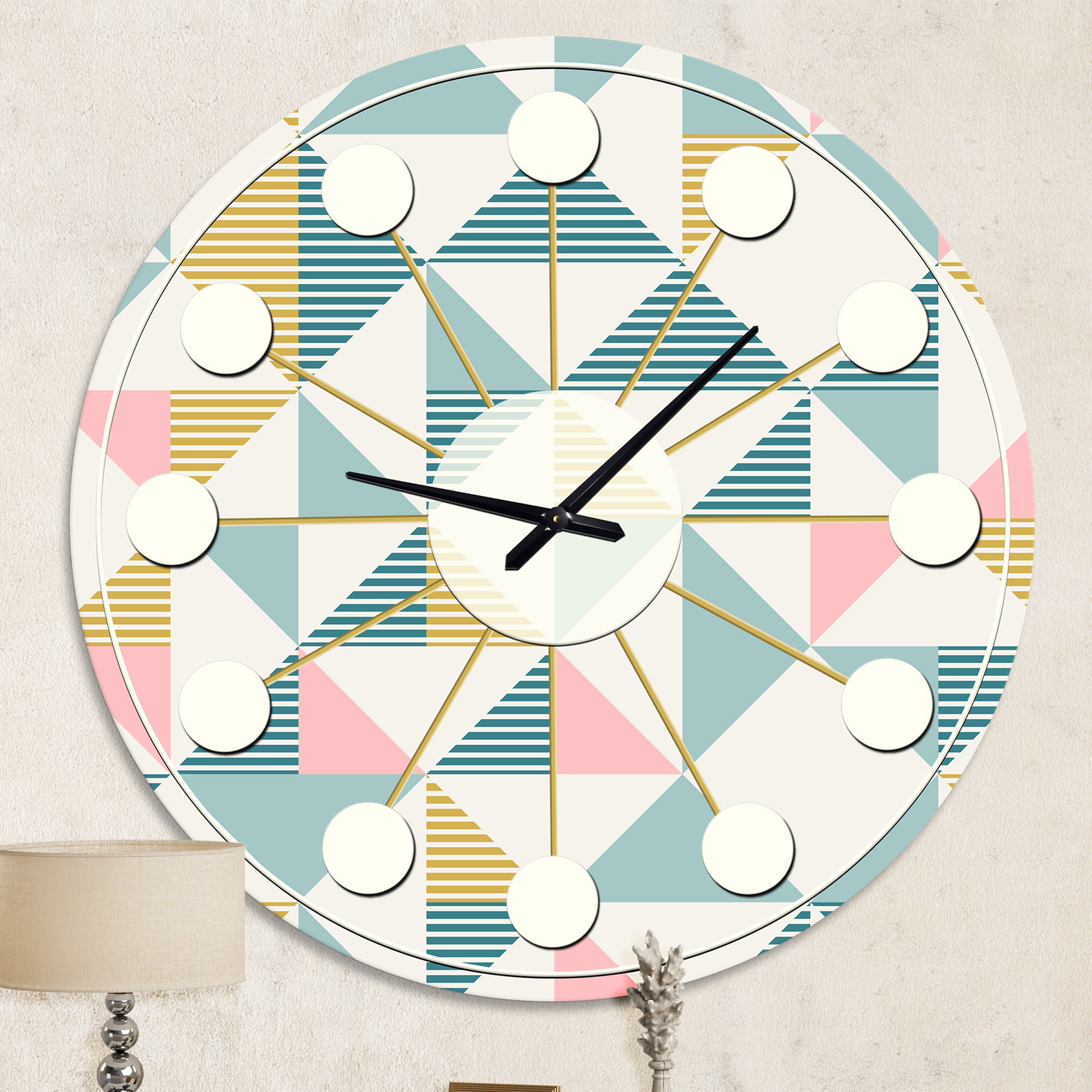 East Urban Home Diamond Retro I - Mid-Century Modern wall clock | Wayfair