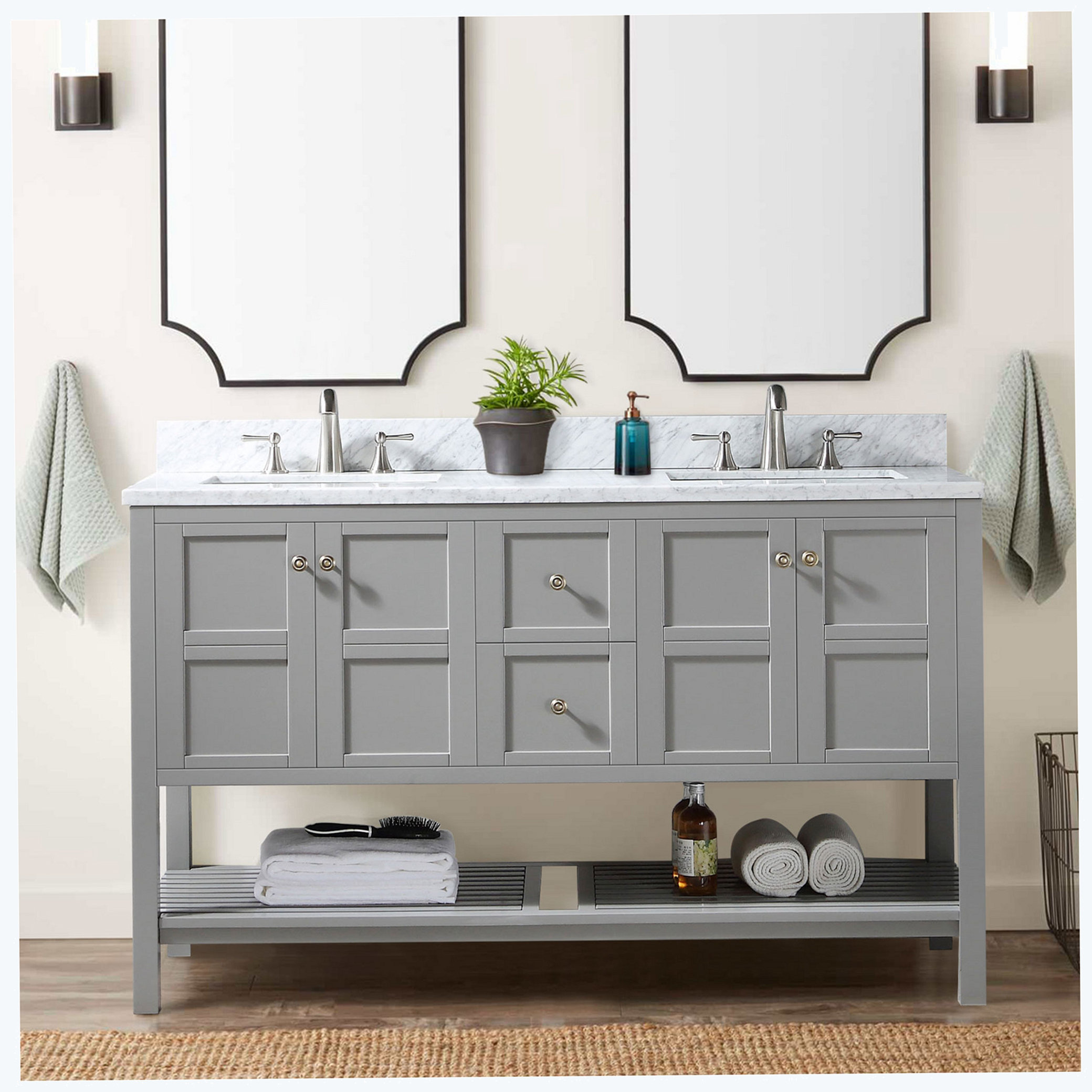 BOSTINS 60'' Double Bathroom Vanity Base Only | Wayfair