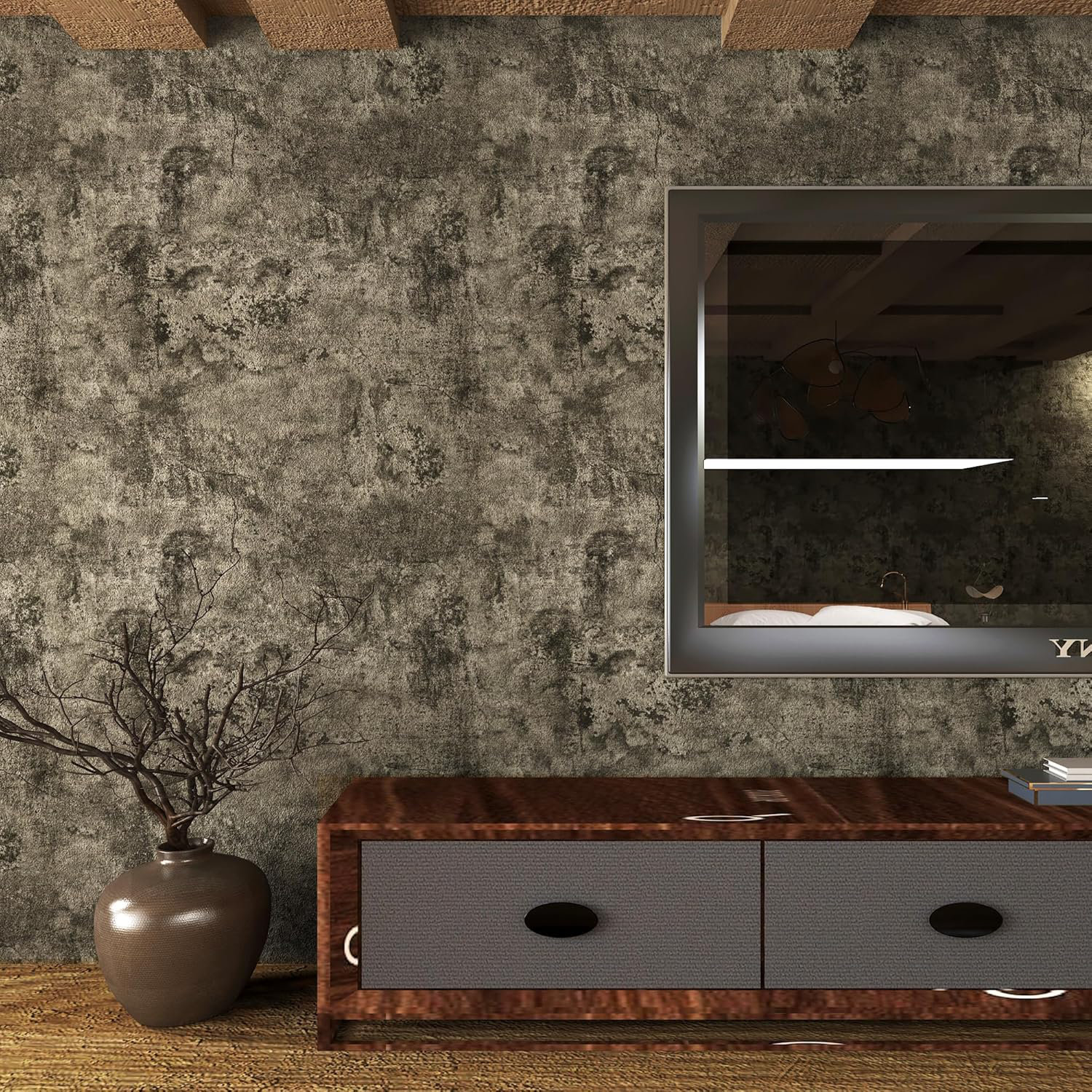 17 Stories Concrete Wallpaper Peel And Stick Self-Adhesive Vinyl Wrap ...