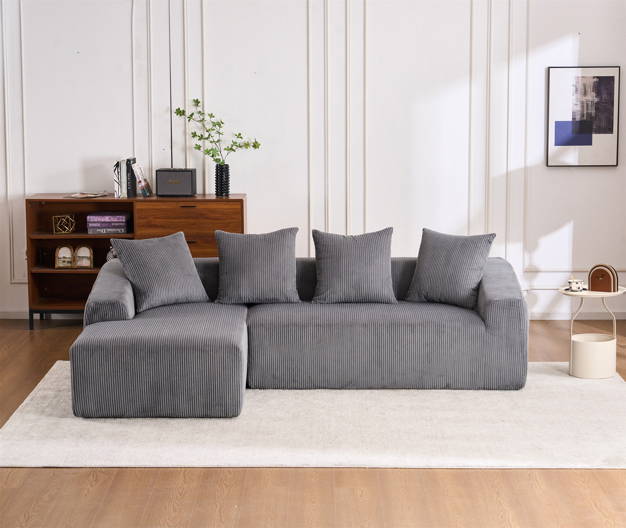 Everly Quinn LY-023 GREY COMPRESSION SOFA: Combining Chaise Longue With ...