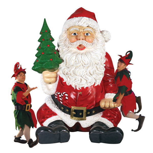 Design Toscano Giant Sitting Santa Claus Statue with Hand Seat | Wayfair