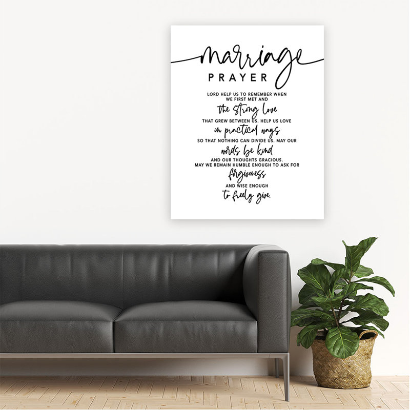 Le Prise™ 'Marriage Prayer Minimal' - Unframed Textual Art Print on ...