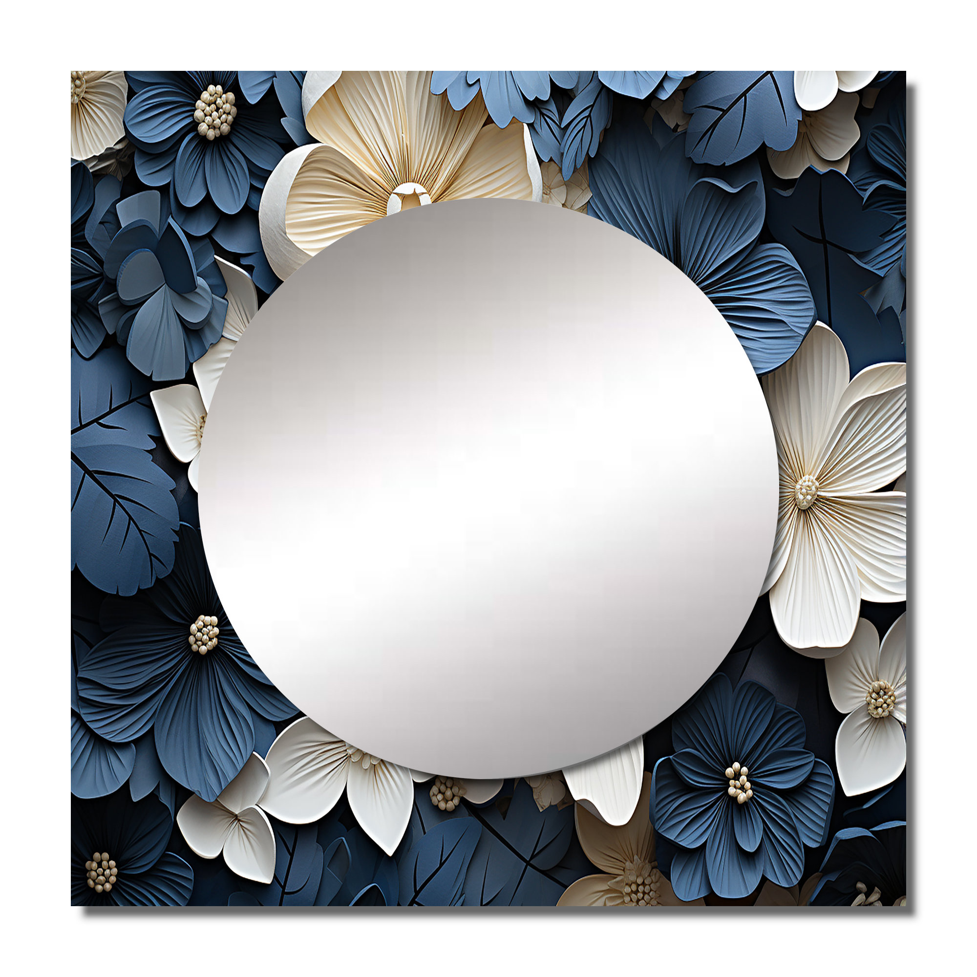 East Urban Home Isolino - Violets Large Square Mirror Wall Decor For ...