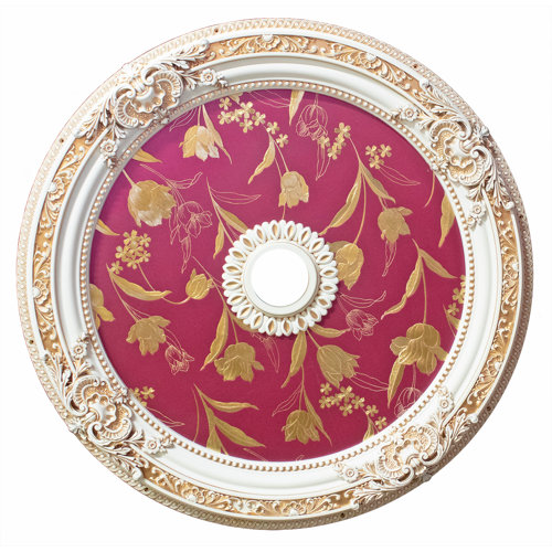 Artistry Lighting Round Red Tulip Center Ceiling Medallion | Wayfair