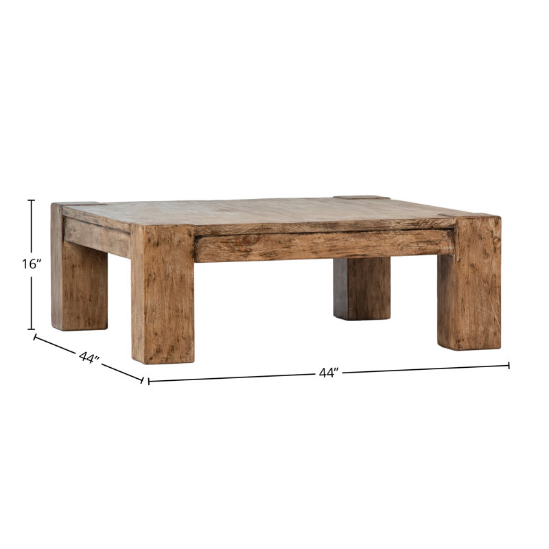 Loon Peak® Parson Reclaimed Pine Wood Coffee Table, Natural | Wayfair