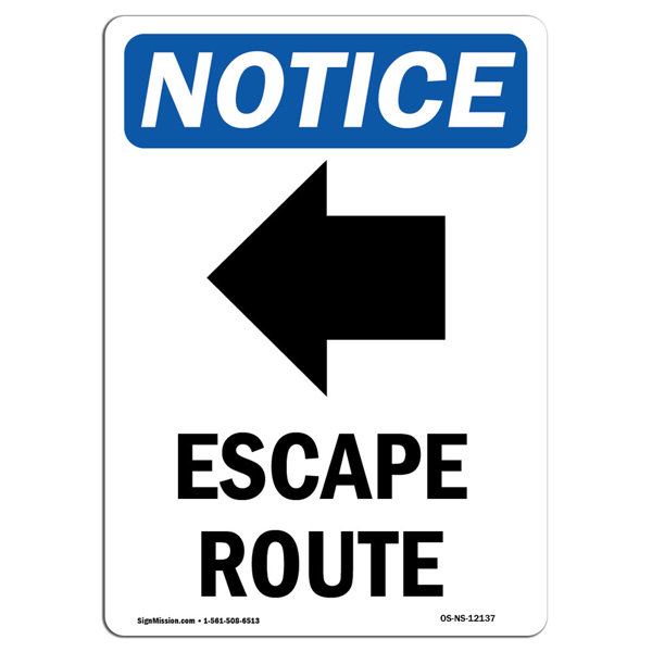 SignMission Escape Route Sign with Symbol | Wayfair