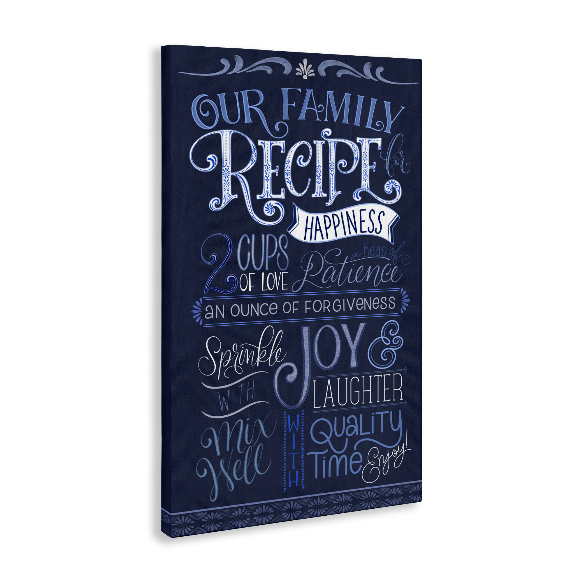 Ophelia & Co. Blue Our Family Recipe Canvas, design by Nicole Tamarin ...