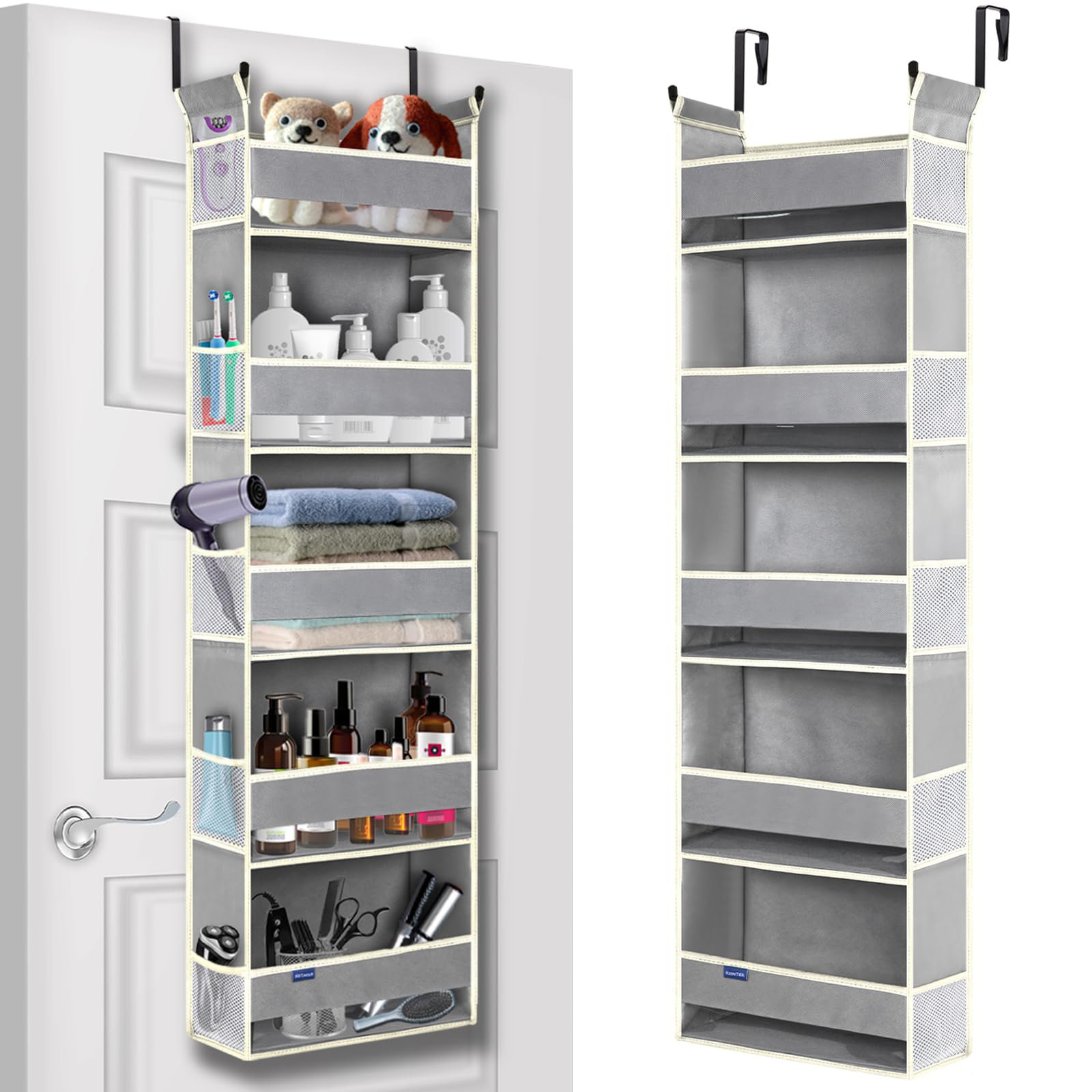 Rebrilliant Over The Door Hanging Organizer 5-Shelves And 10 Side ...