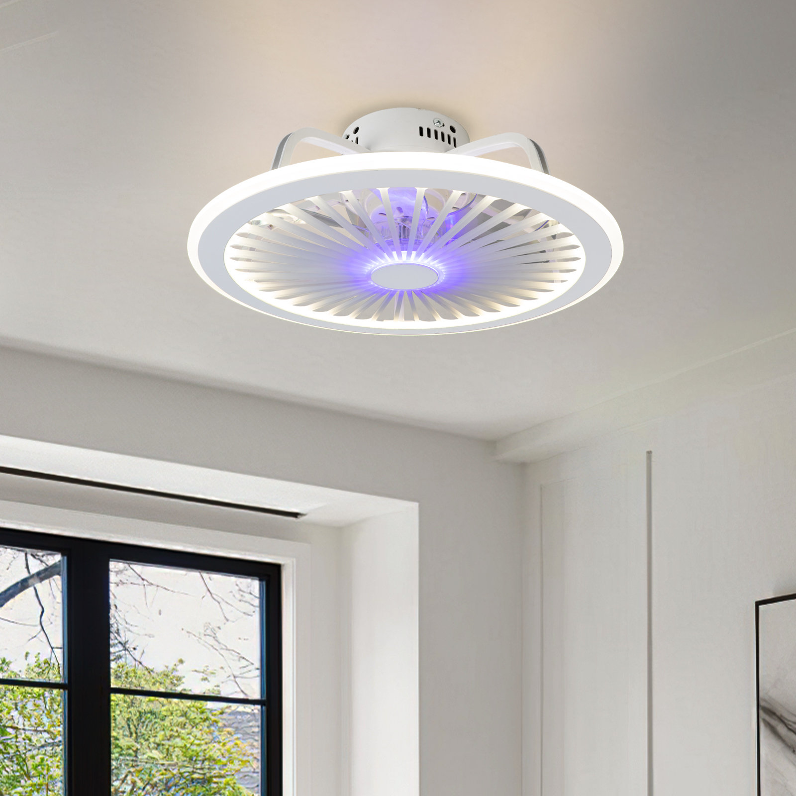 Wrought Studio Jaetyn 19.7"-7 Blade Indoor Bedroom Recessed Ceiling Fan ...