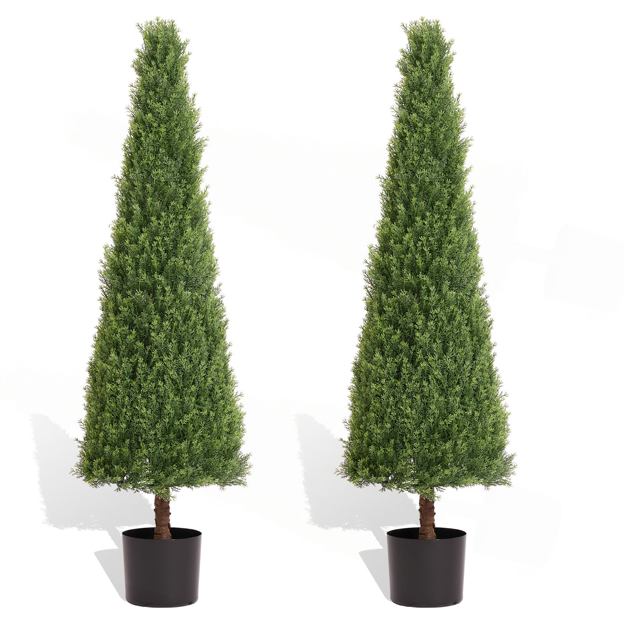 Latitude Run® Artificial Conical Topiary Trees UV Resistant Faux Cedar ...