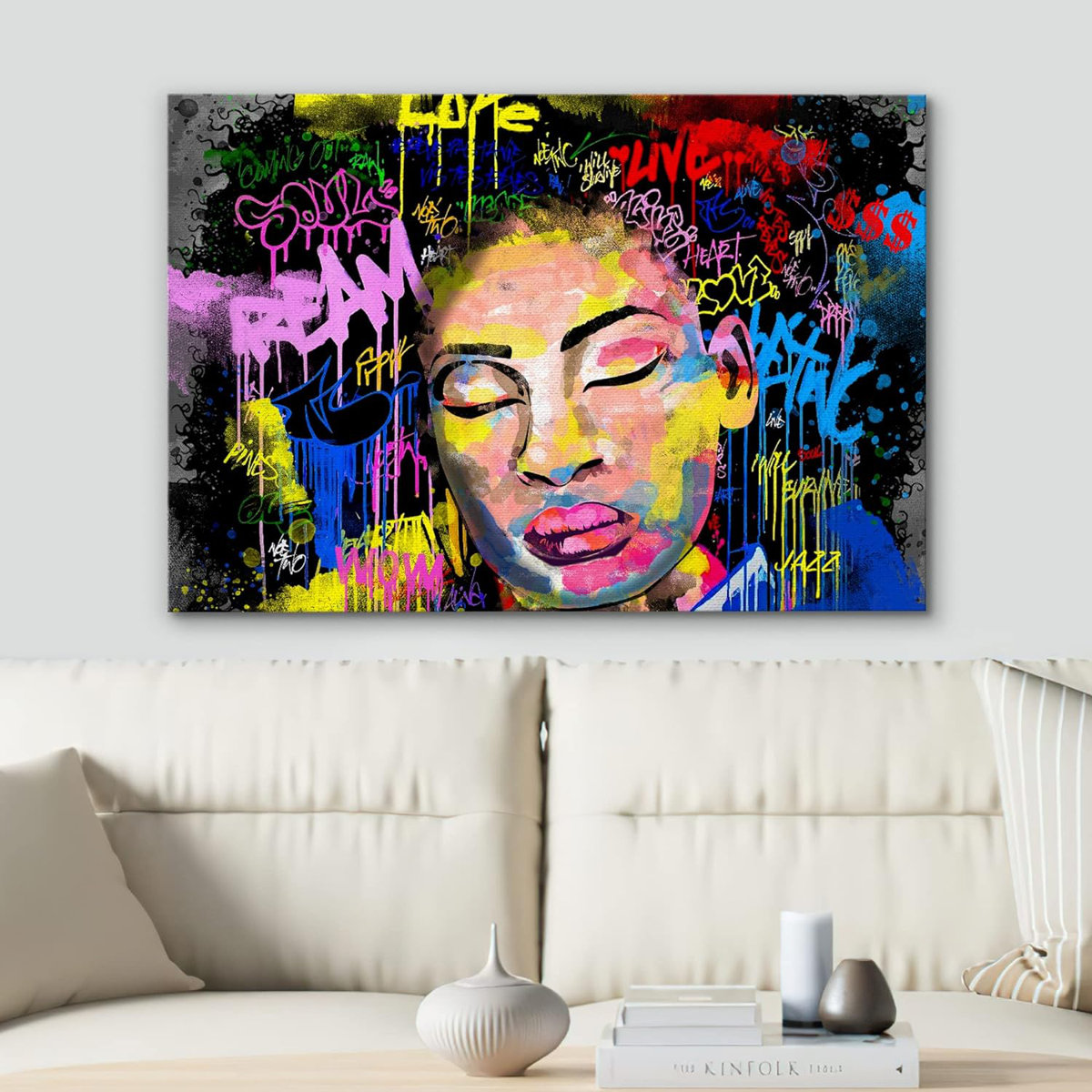 IDEA4WALL African American Black Women Lovel And Dream Graffiti ...