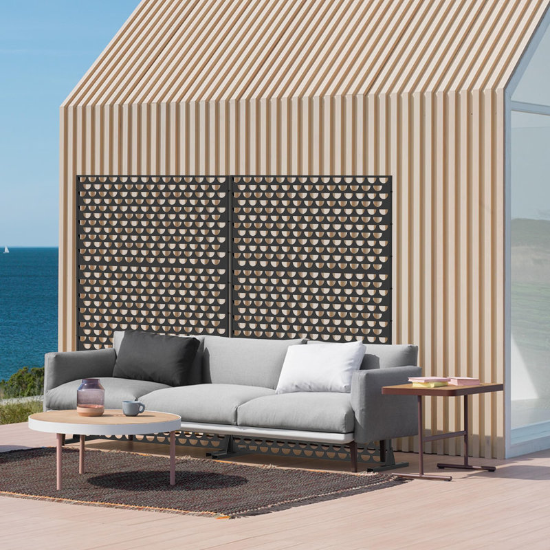 Domi Louvered Metal Privacy Screen | Wayfair