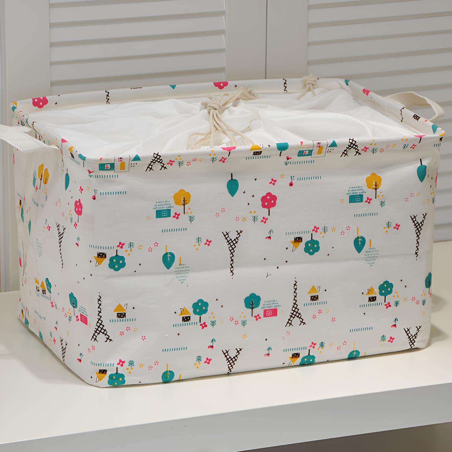 Lark Manor™ Nordic Style Drawstring Cotton Linen Storage Box ...