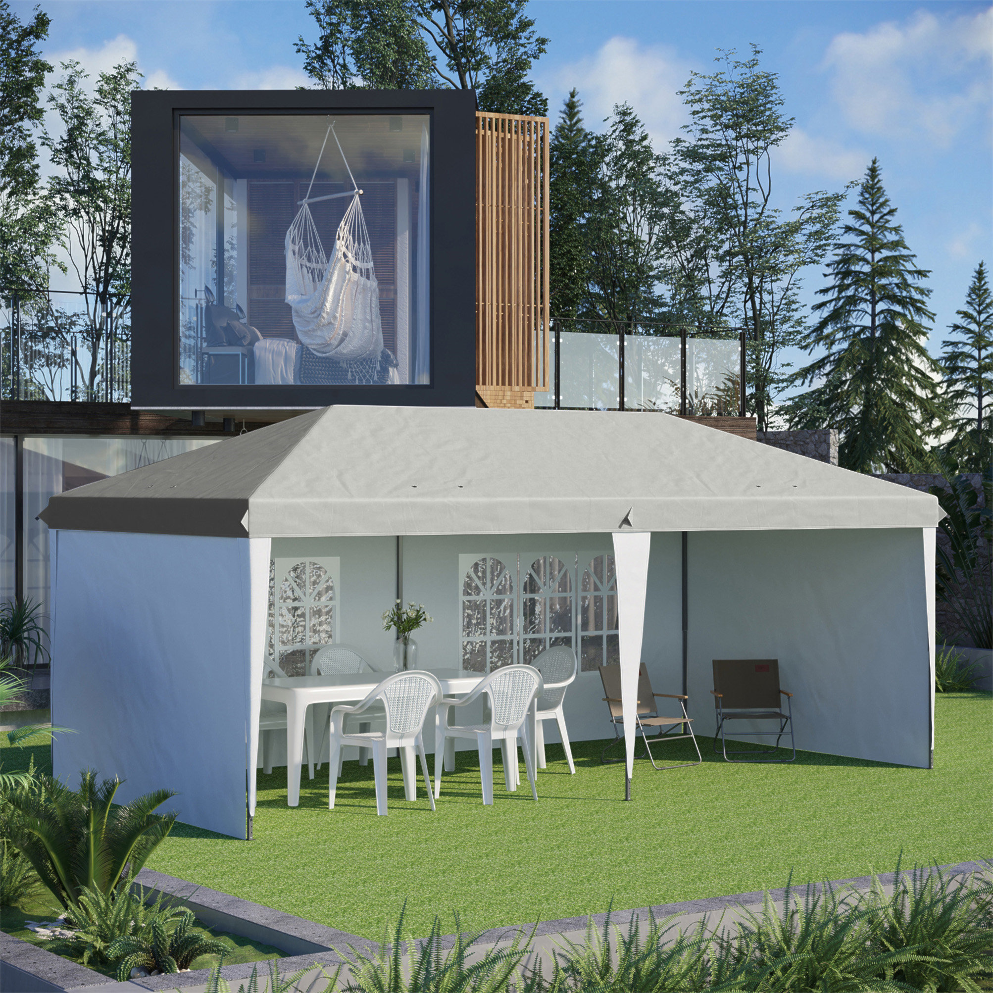 HLILish 10' X 20' Pop Up Canopy Tent With 4 Sidewalls, Heavy Duty Tents ...