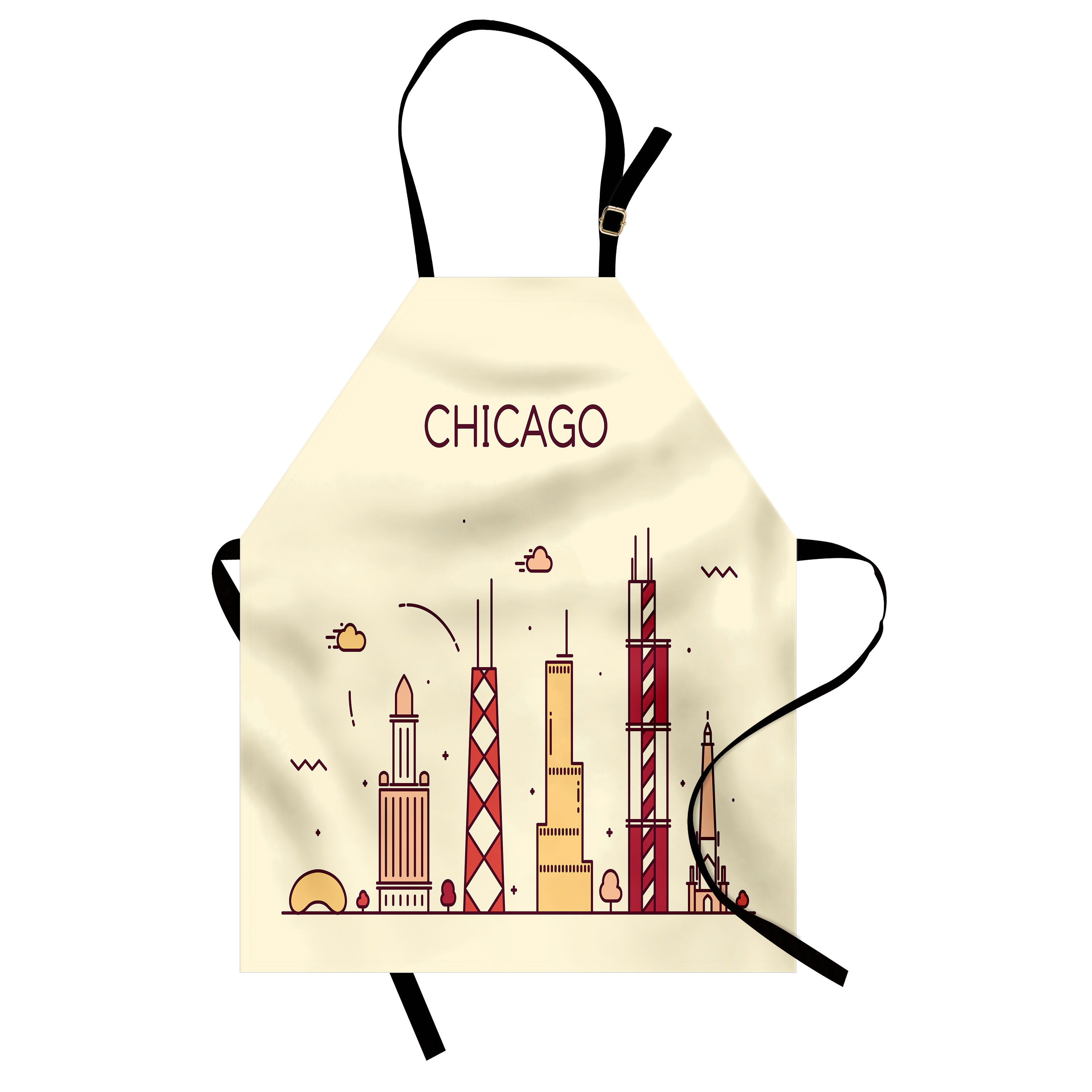 East Urban Home Chicago Skyline Apron, Cooking Gardening, Adult Size ...