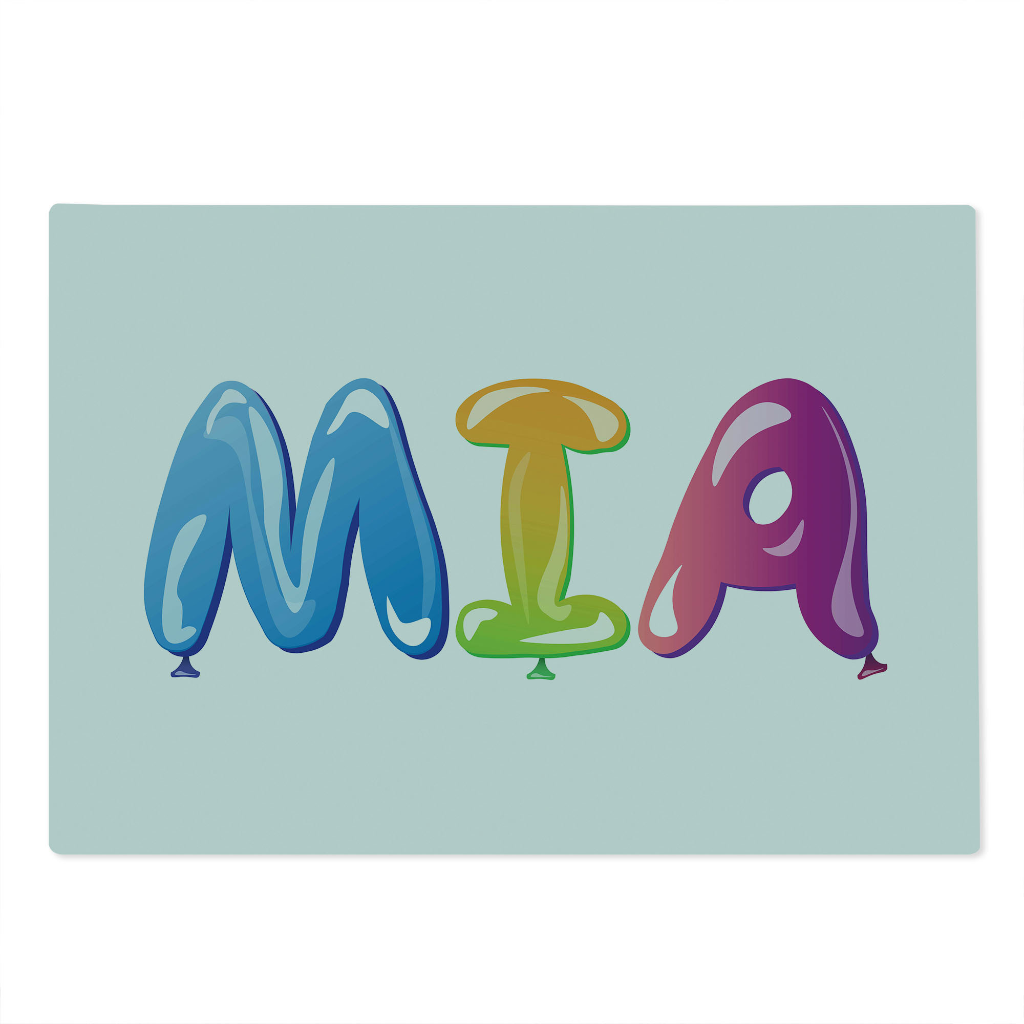 Ambesonne Mia Cutting Board Large Size Name with the Timeless Origins Multicolor | Wayfair