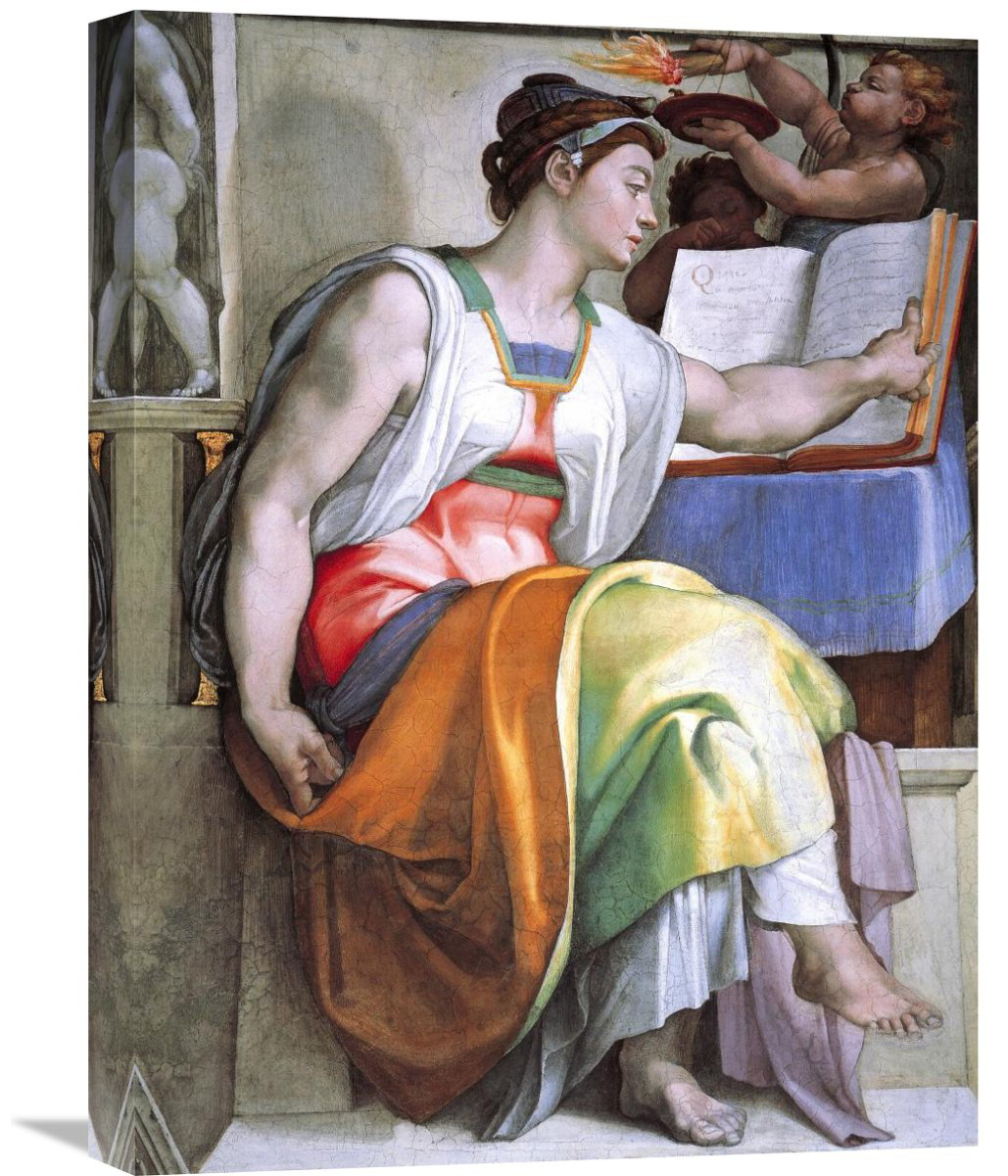 Global Gallery 'The Erythraean Sibyl' by Michelangelo Painting Print on ...