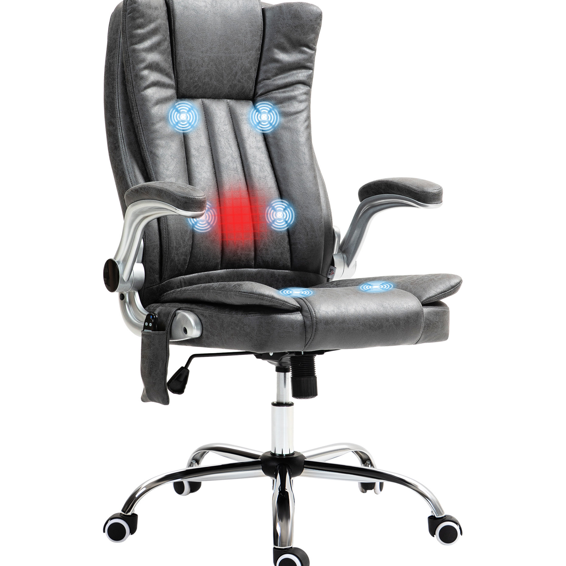 Red Barrel Studio® High Back Chair In Gray - Vibration Massage, Heat ...