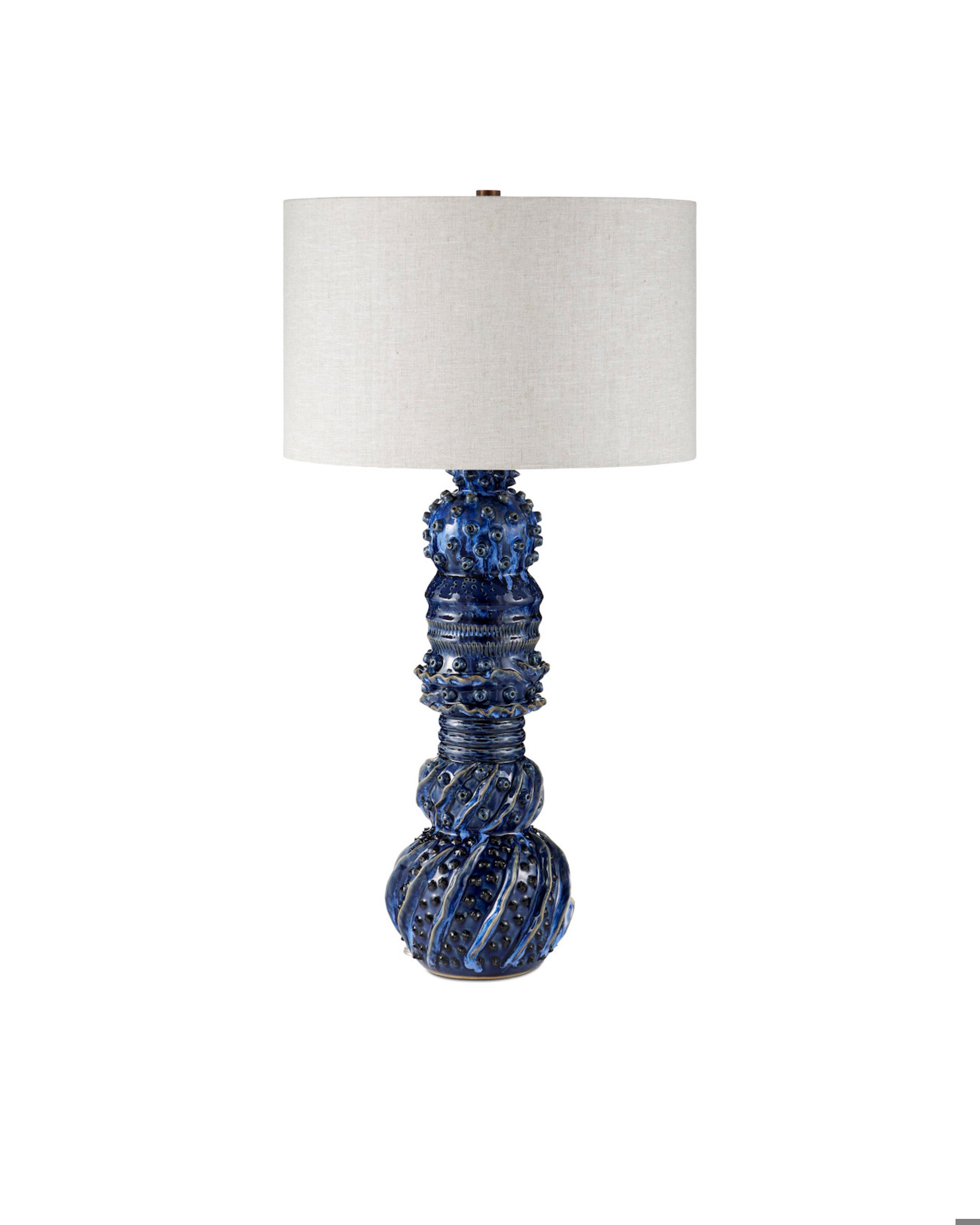 Currey & Company Undersea Dark Blue Table Lamp | Wayfair