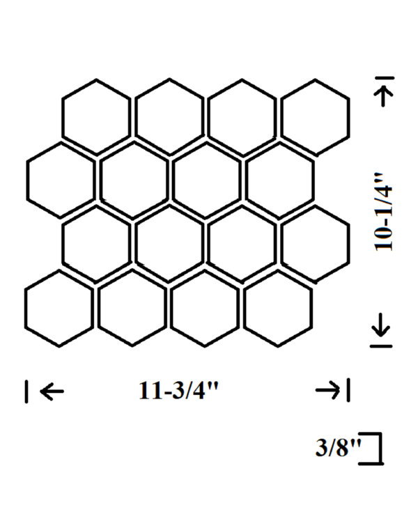 Simple Tile Thala 3" x 3'' Marble Honeycomb Mosaic Wall & Floor Tile ...