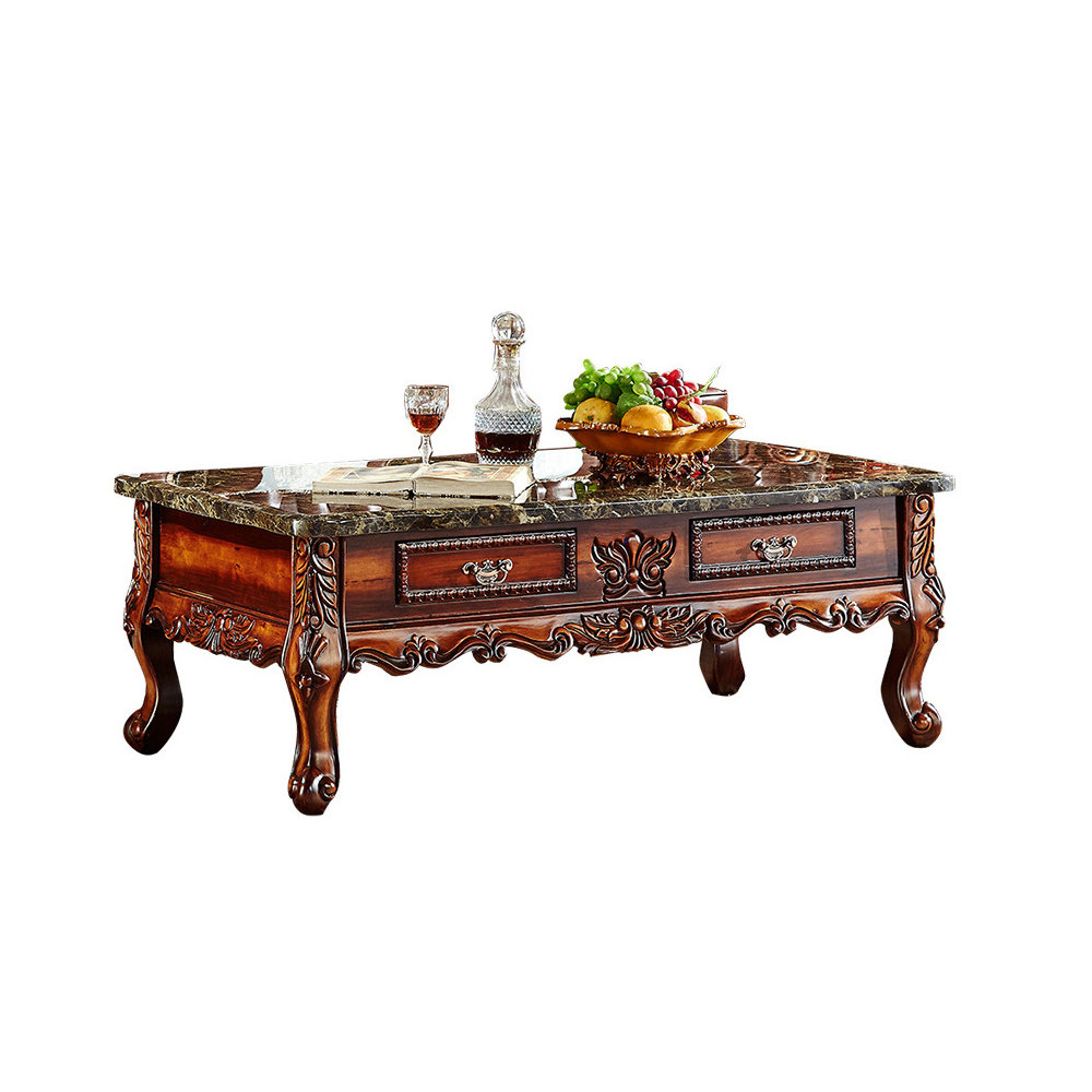 Romero European Style Solid Wood Carving Tea Table Coffee Table | Wayfair