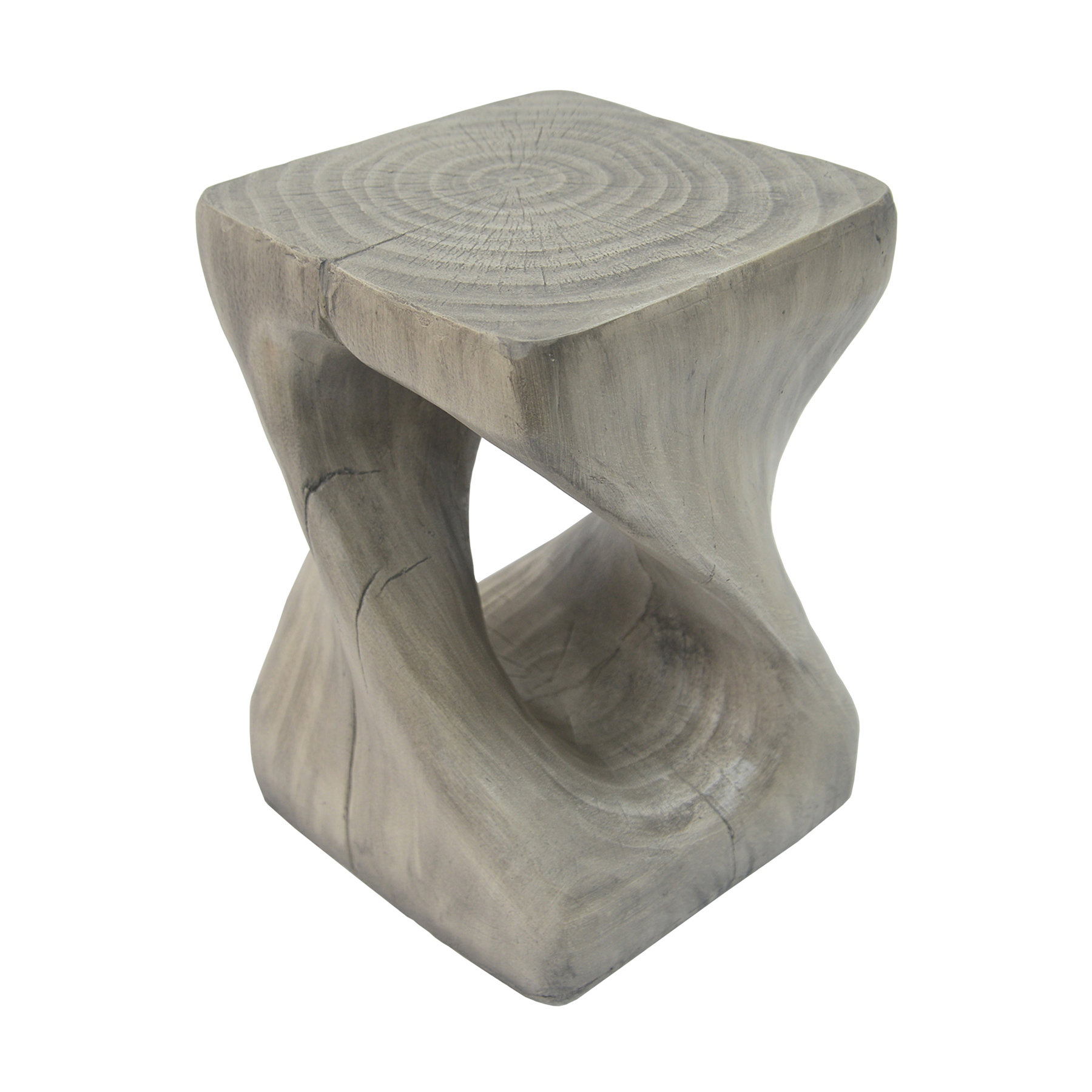 Ivy Bronx MGO Twist Shape Side Table, Wood-like texture | Wayfair