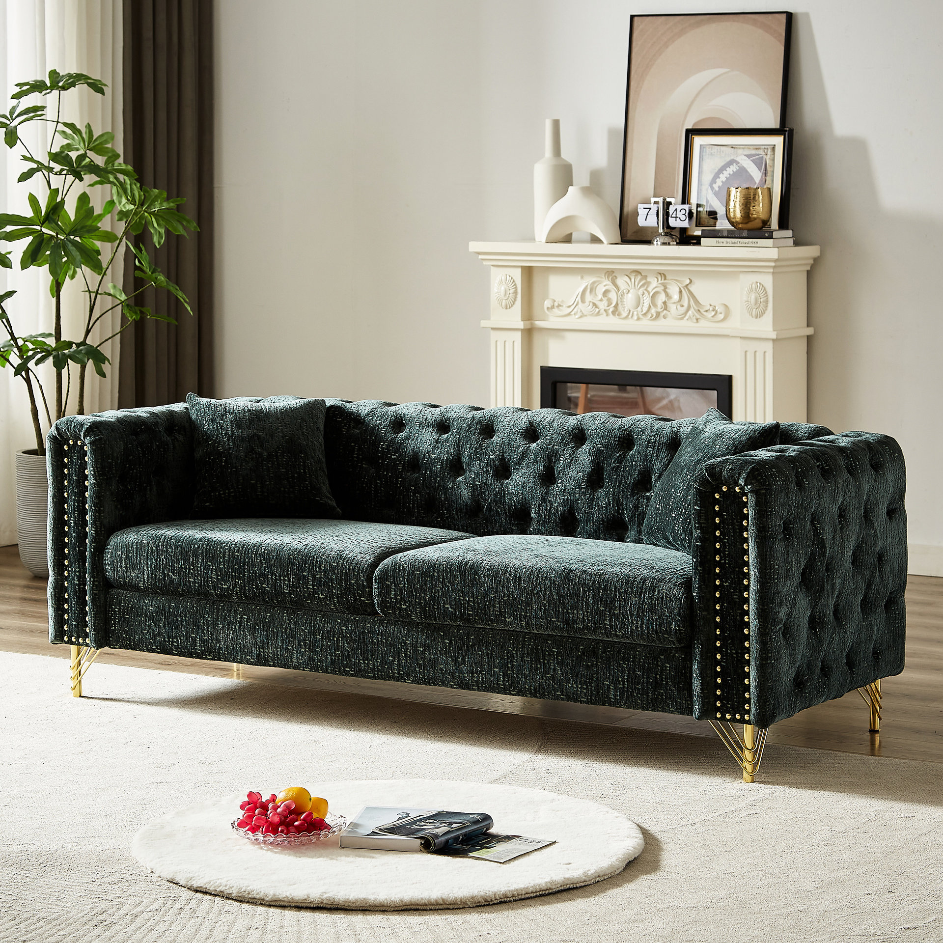 Banior L-shaped Sectional With Stable Metal Legs And A Cozy Thick ...