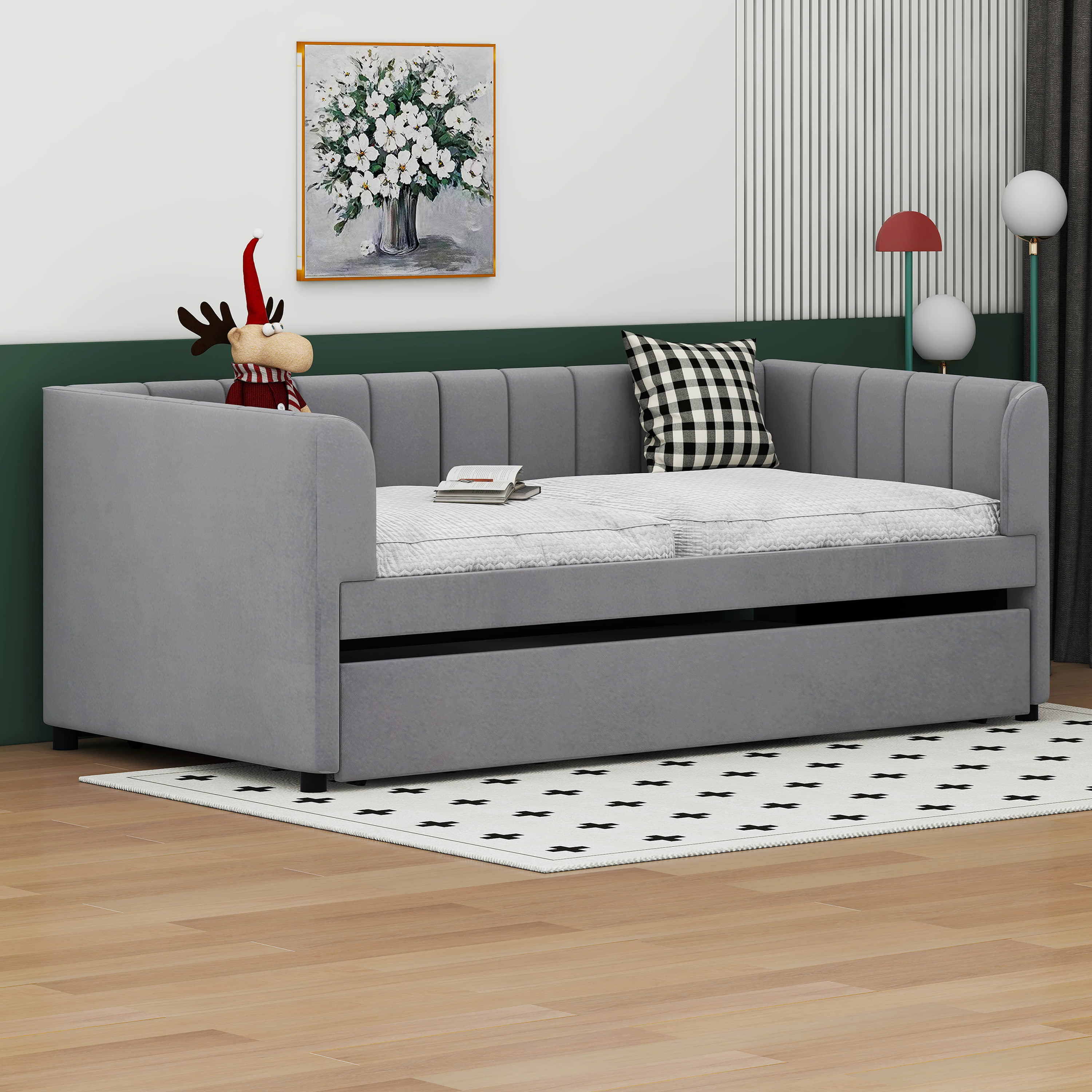 Mercer41 Tylasia Twin Size Upholstered Daybed with Trundle | Wayfair