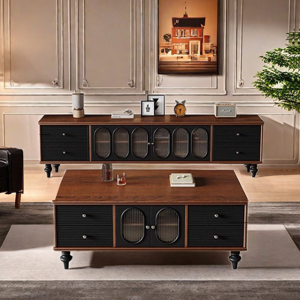 Orxva Galaxy Retro style coffee table TV cabinet combination | Wayfair