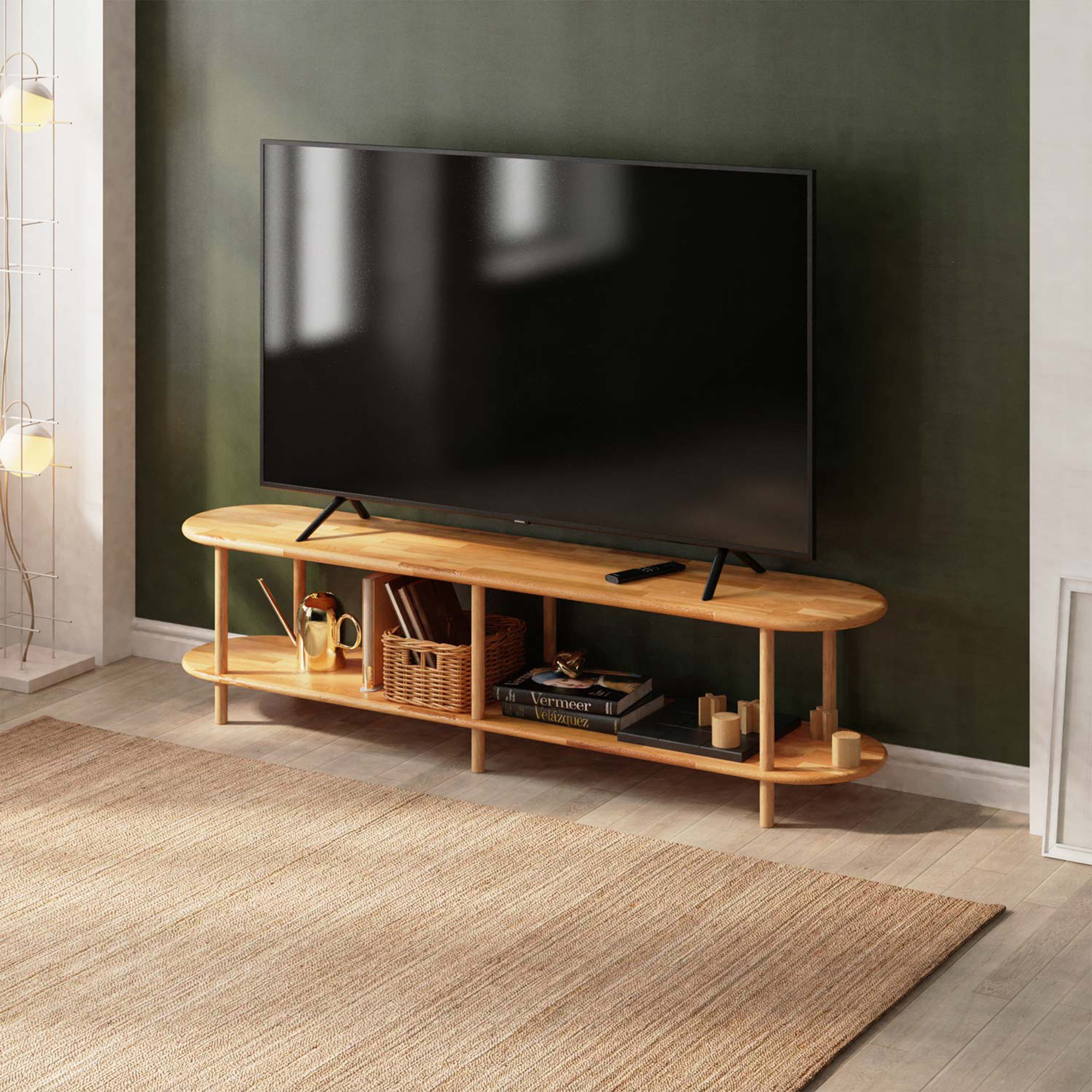 Demontha Solid Beech Wood TV Unit - Wayfair Canada