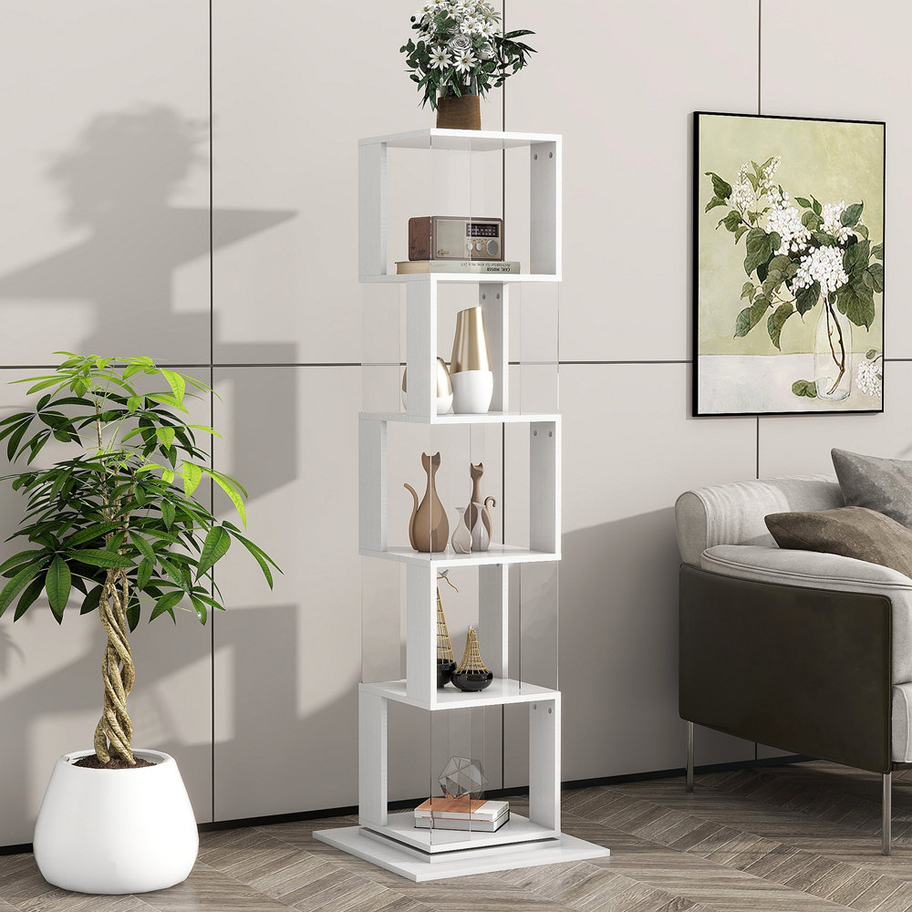 Wrought Studio™ 6 Tier Rotating Bookshelf, Floor Rack Simple Bookcase ...