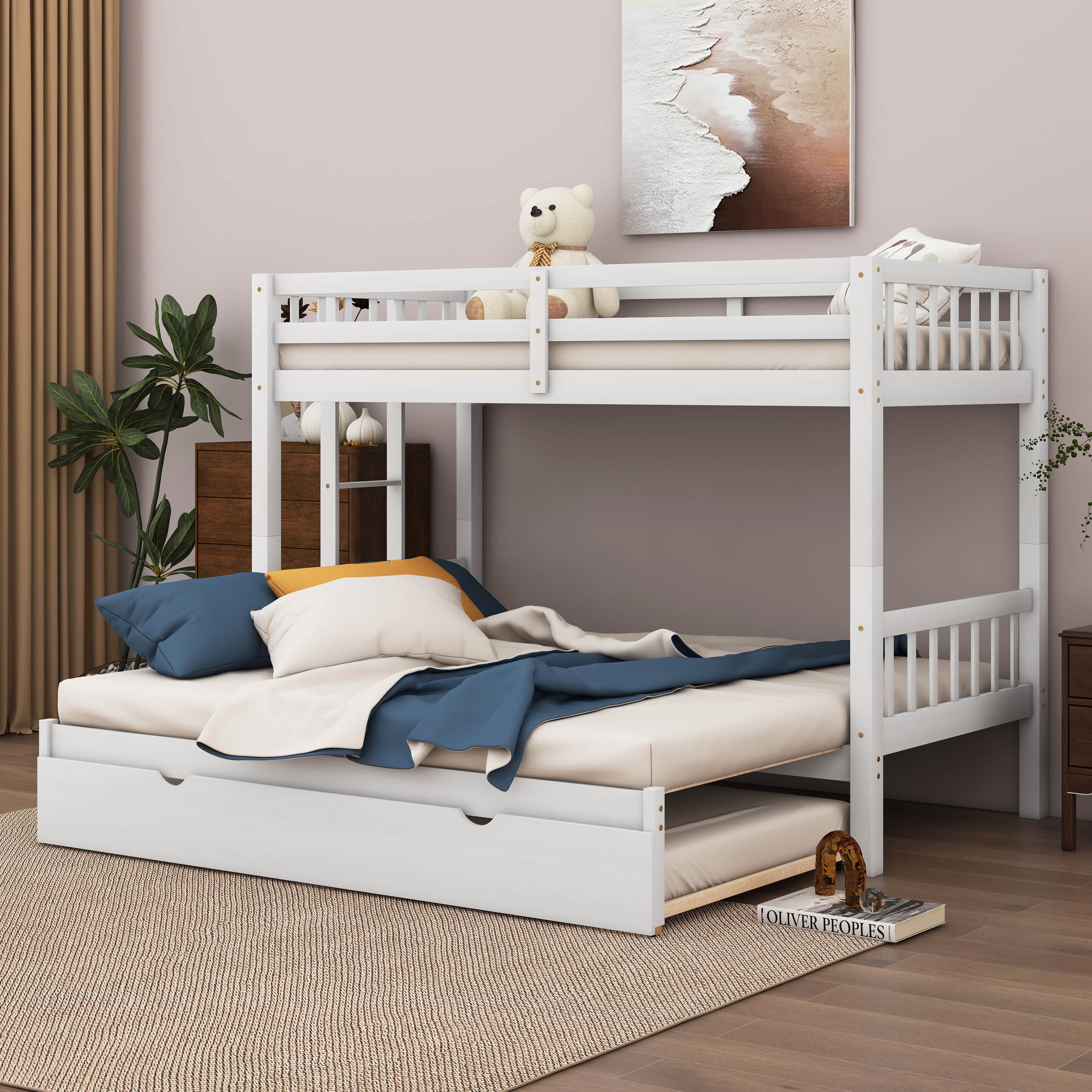 Harriet Bee Twin Over Pull-Out Bunk Bed With Trundle | Wayfair